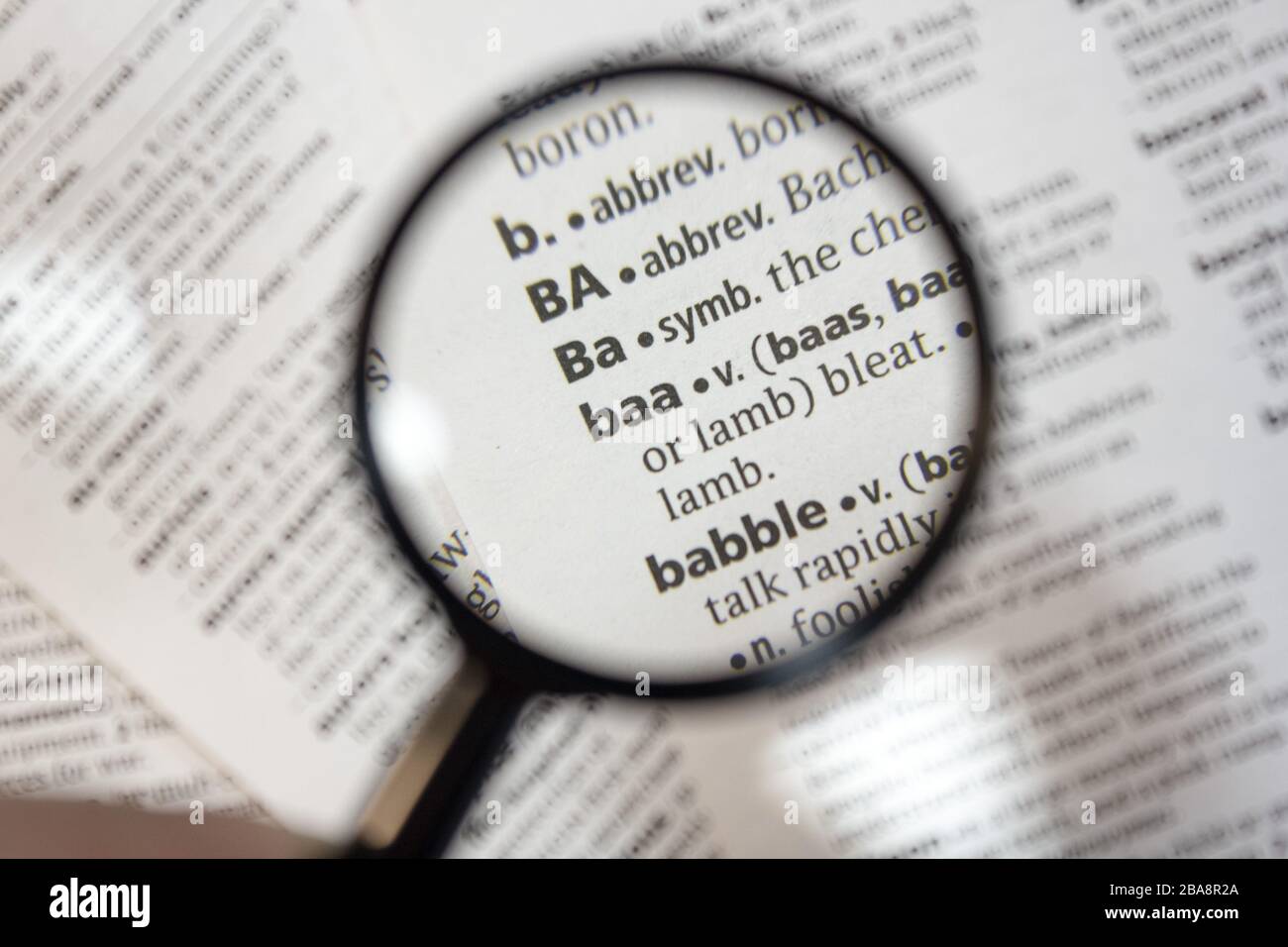 The word of phrase Ba in a dictionary Stock Photo - Alamy