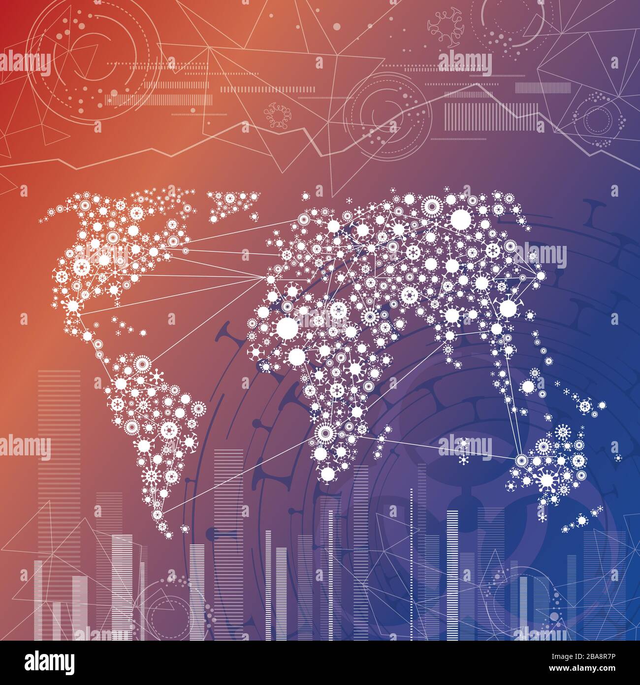 World virus outbreak trends and charts background Stock Vector Image ...