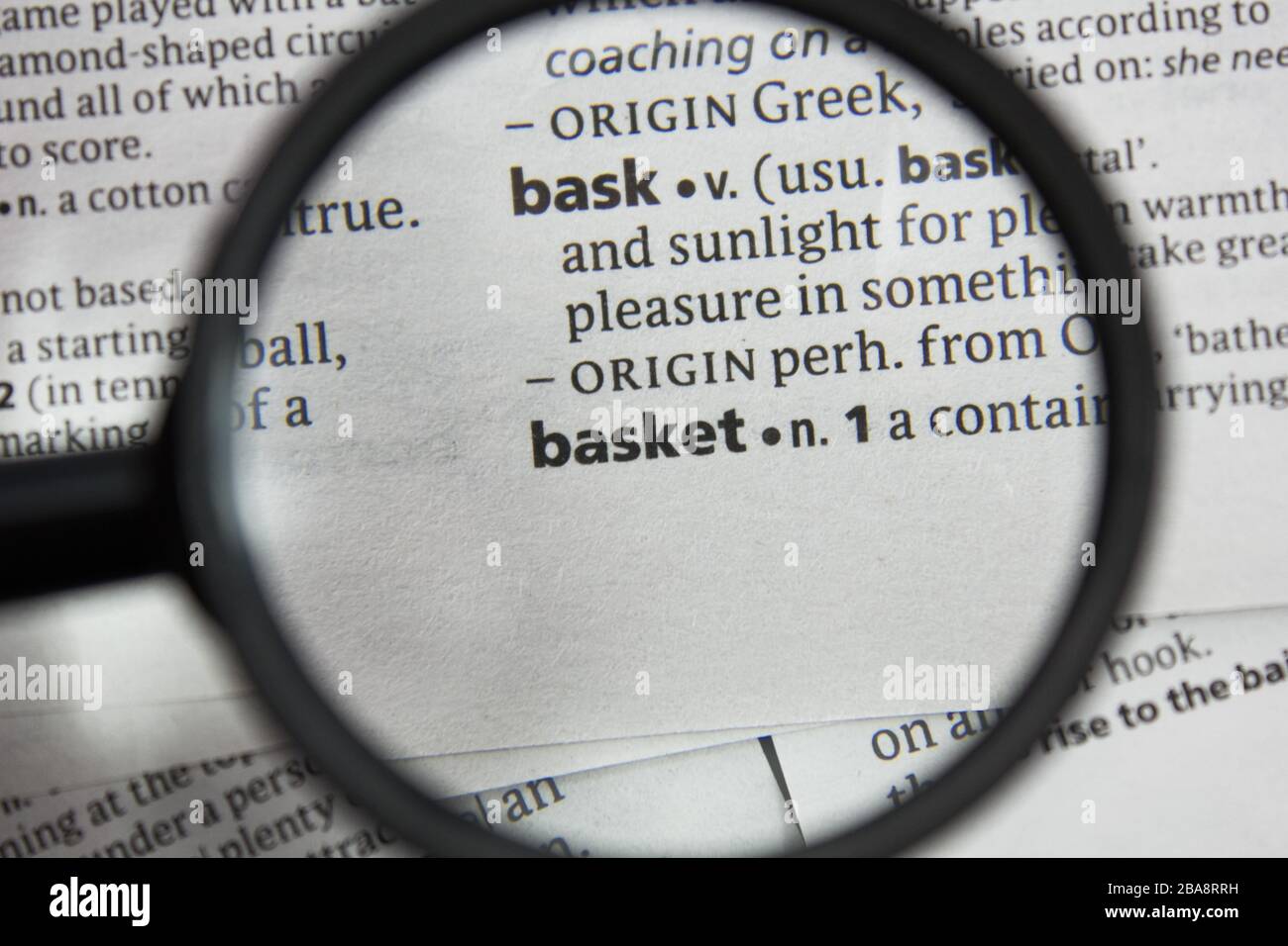 The word or phrase basket in a dictionary Stock Photo - Alamy