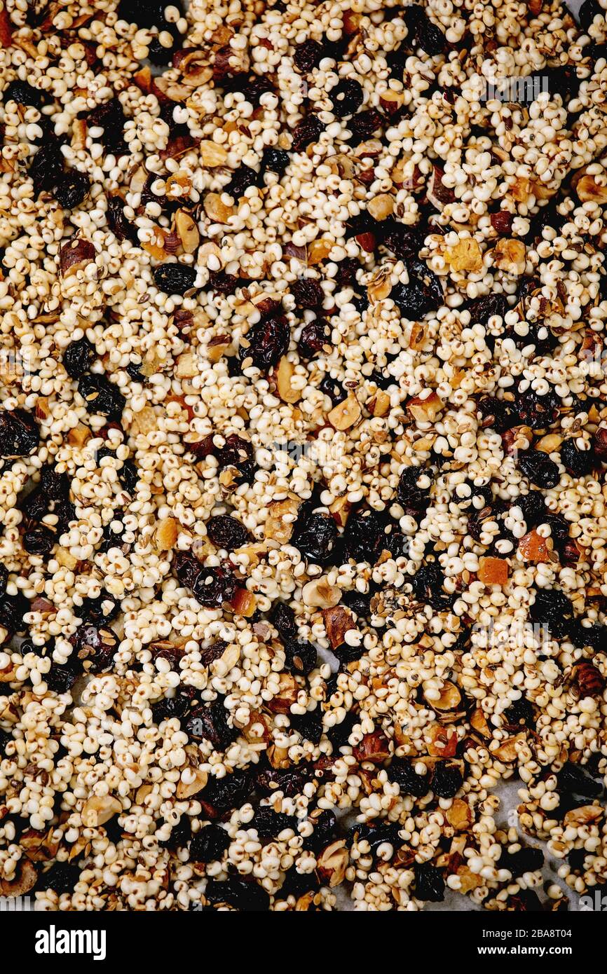 Homemade puffed millet granola Stock Photo - Alamy