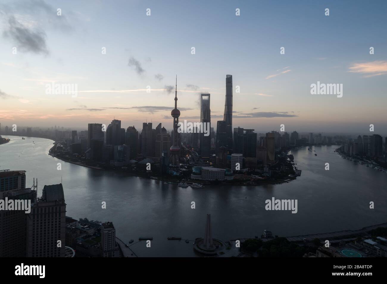 aerial view of Lujiazui, Shanghai city, at dawn Stock Photo - Alamy
