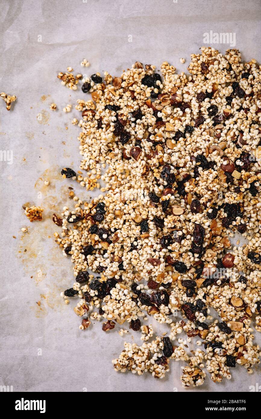 Homemade puffed millet granola Stock Photo - Alamy