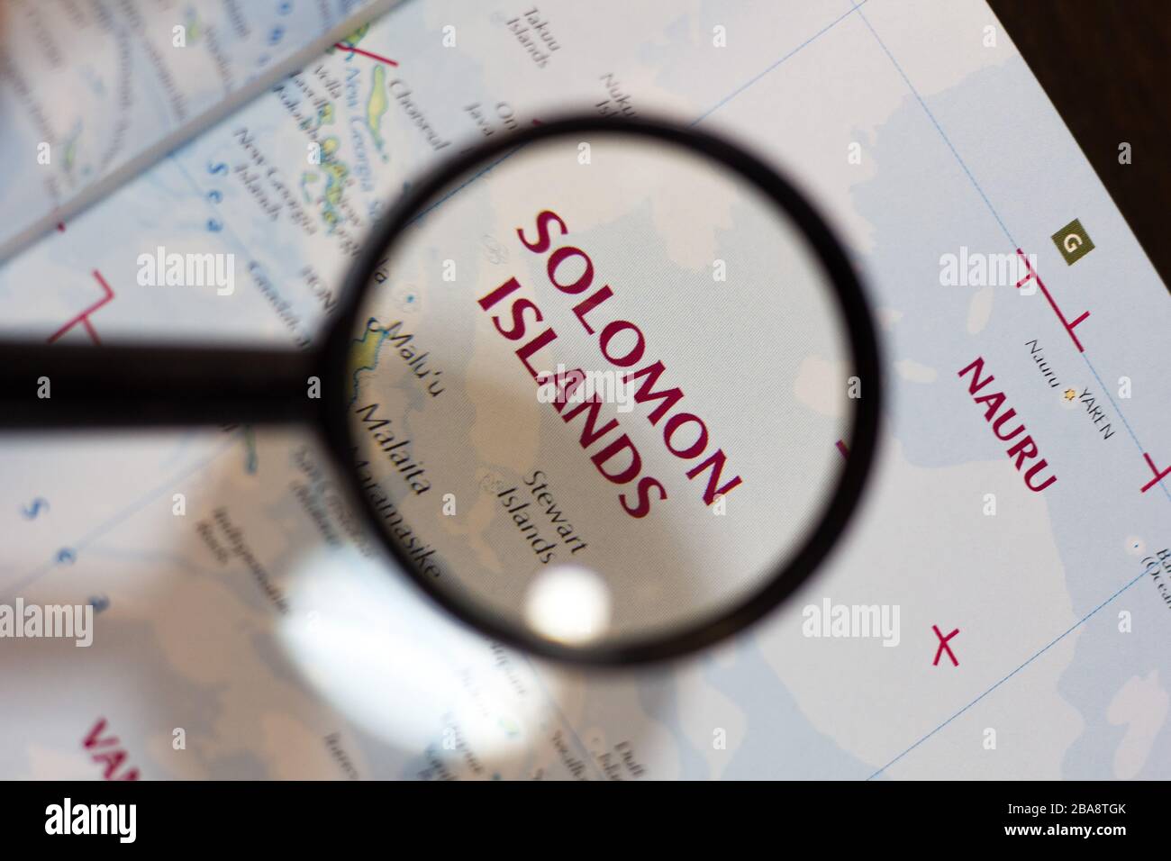 Solomon Islands on the map of the world or atlas Stock Photo - Alamy