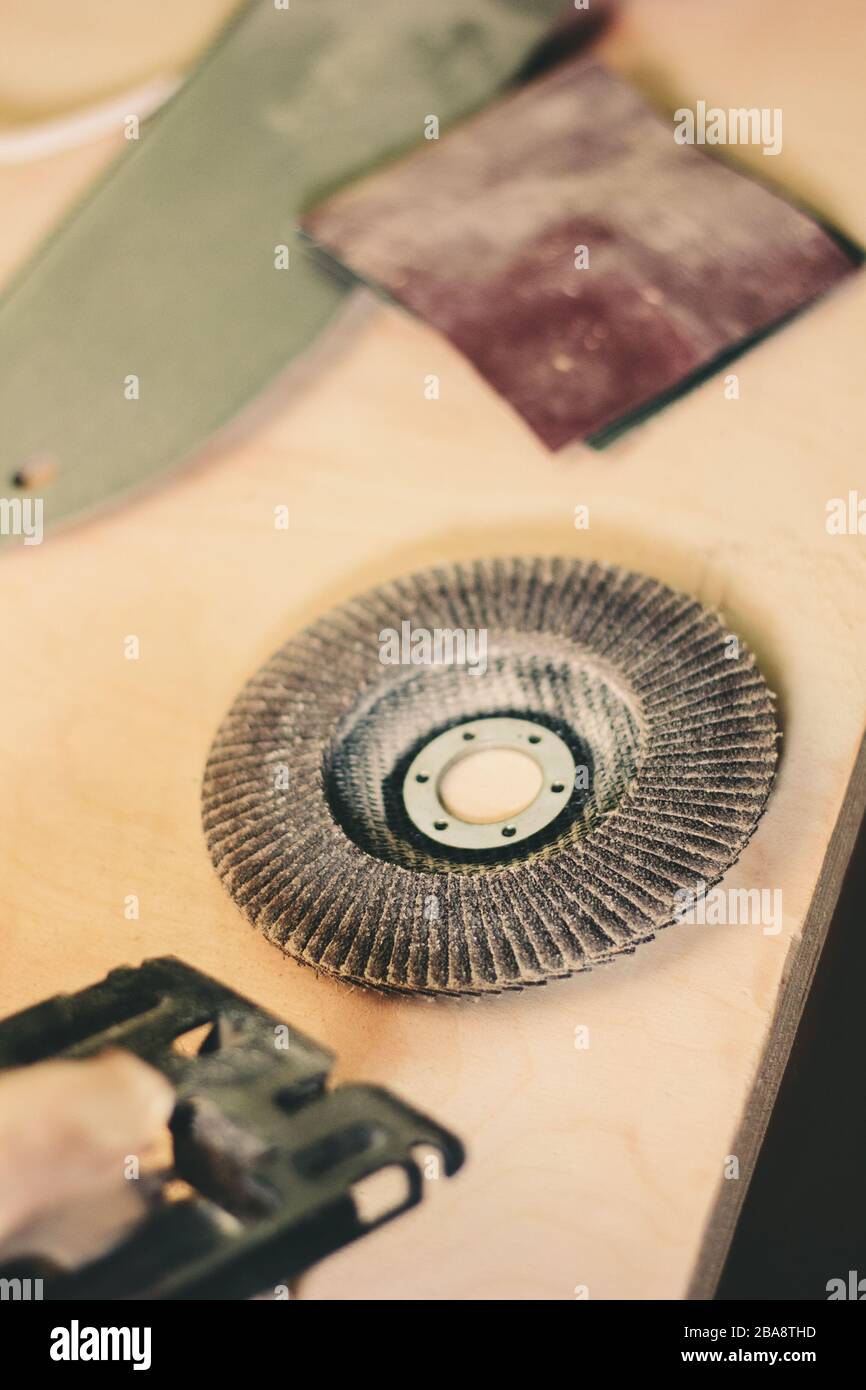 Round circular metal tool for carpenter work. Great photo for your ...