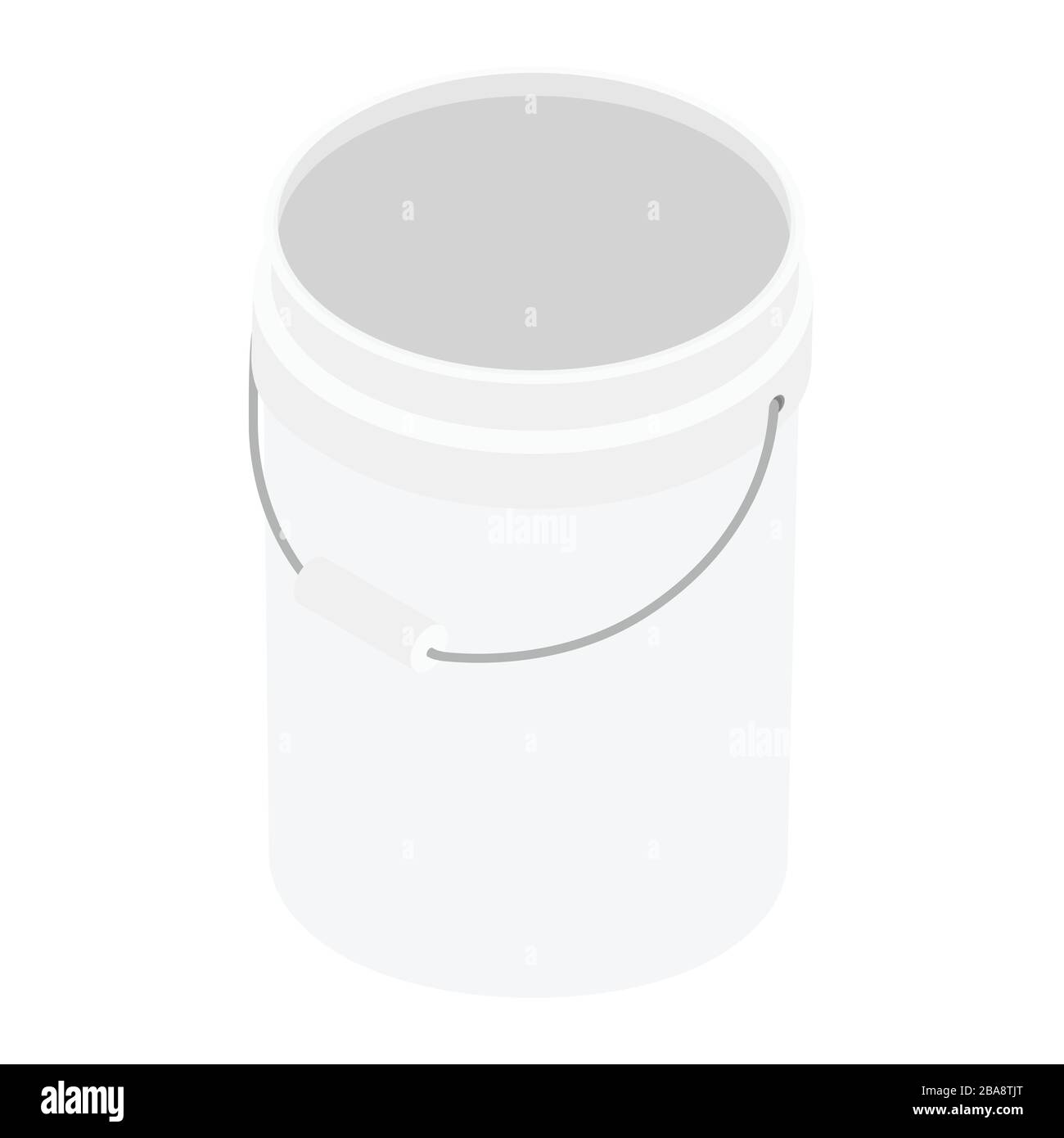 Plastic bucket isometric view isolated on white background Stock Vector ...