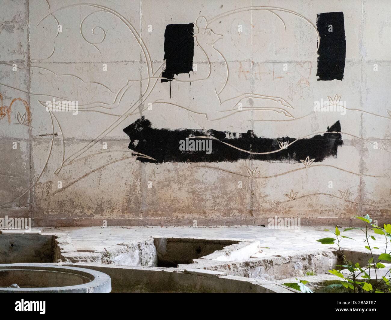 Old tiles and textures on decaying house wall Stock Photo - Alamy