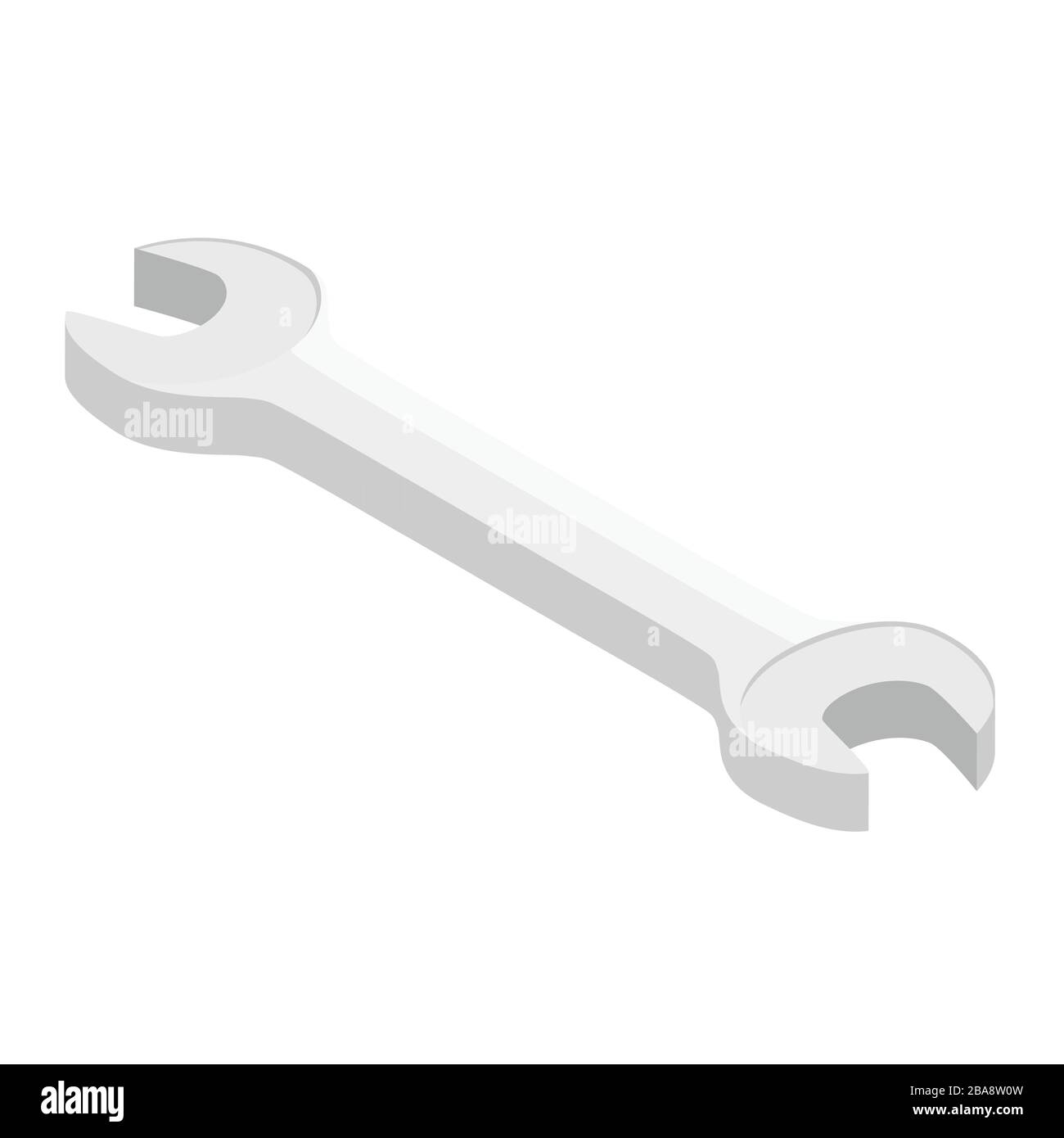 Vector illustration of two-way wrench isometric view. Spanner or wrench ...