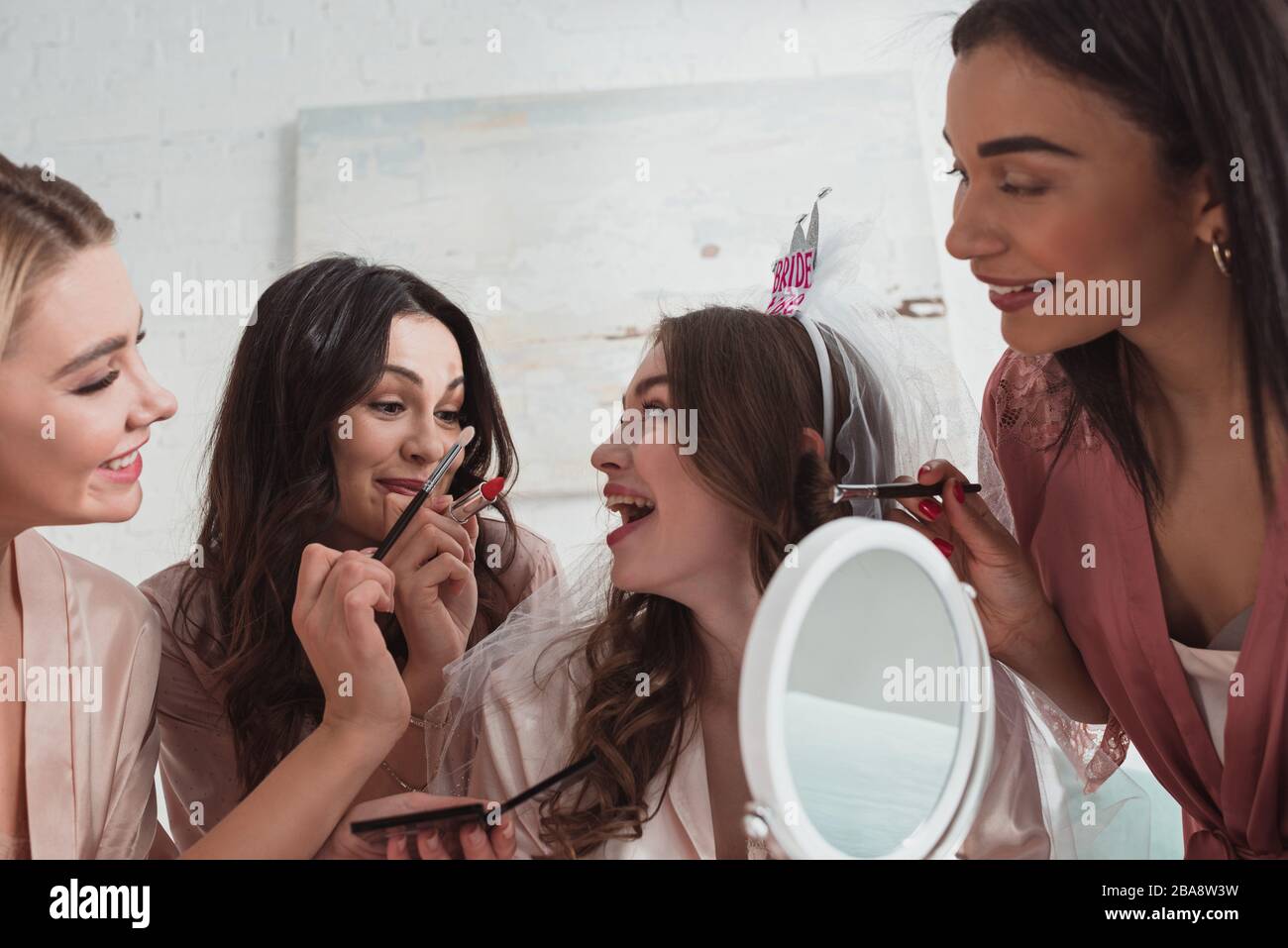 Friends Putting On Makeup