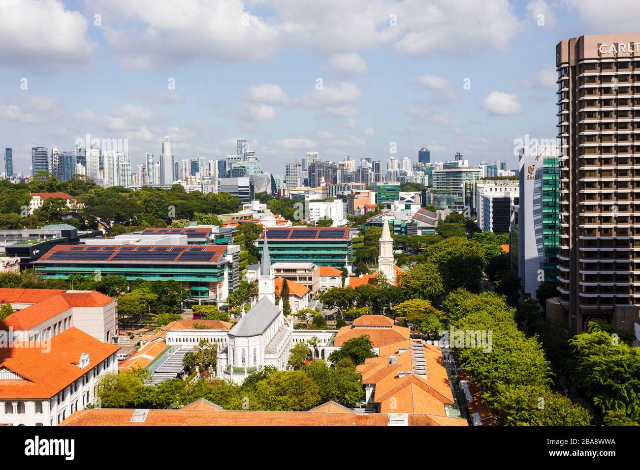Chijmes dining complex based in a former convent with city skyline ...