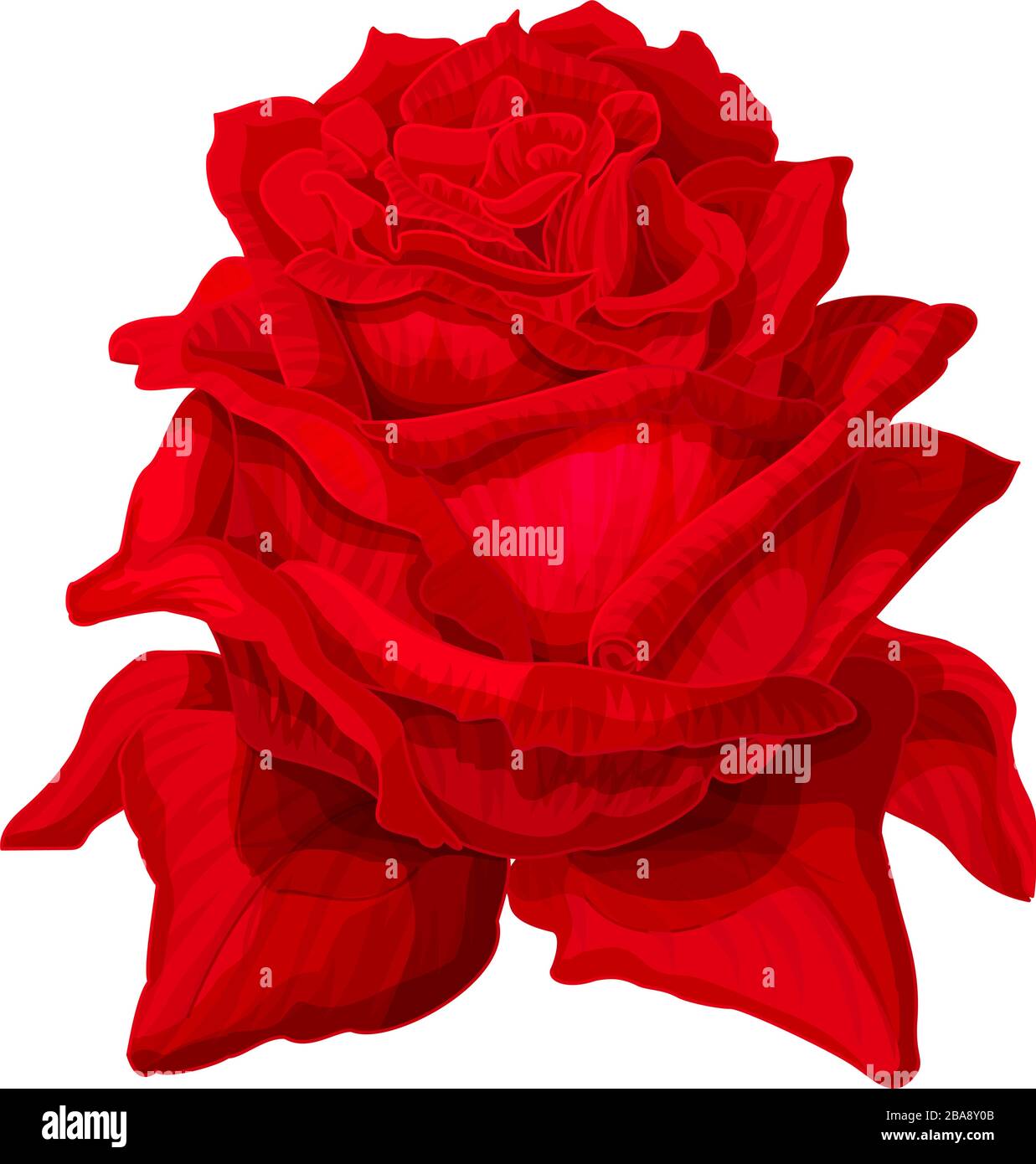 vector rose flower clip art on white isolated background Stock Vector ...