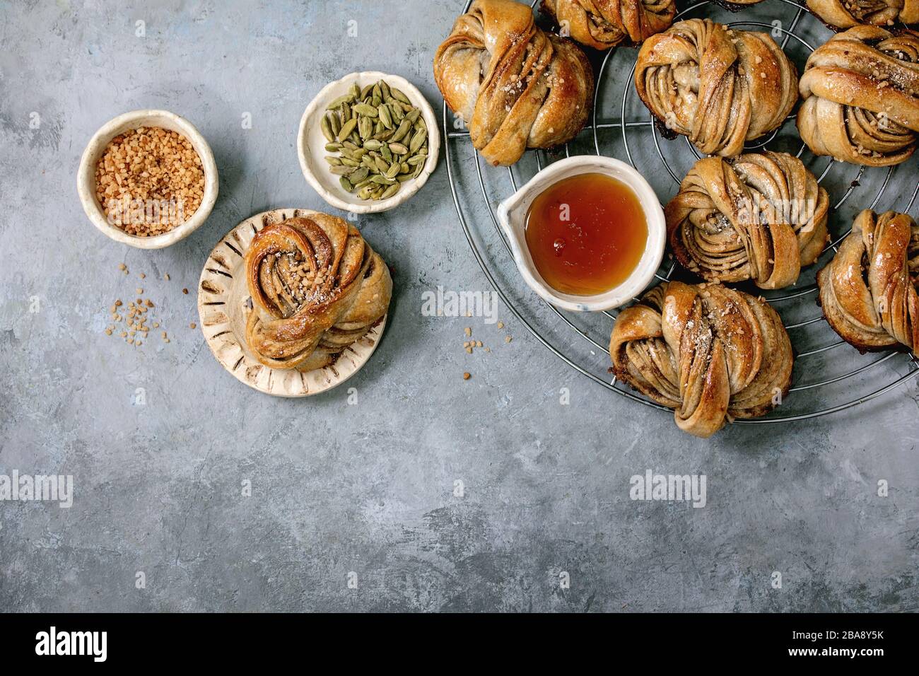 Swedish cardamom buns Kanelbulle Stock Photo - Alamy