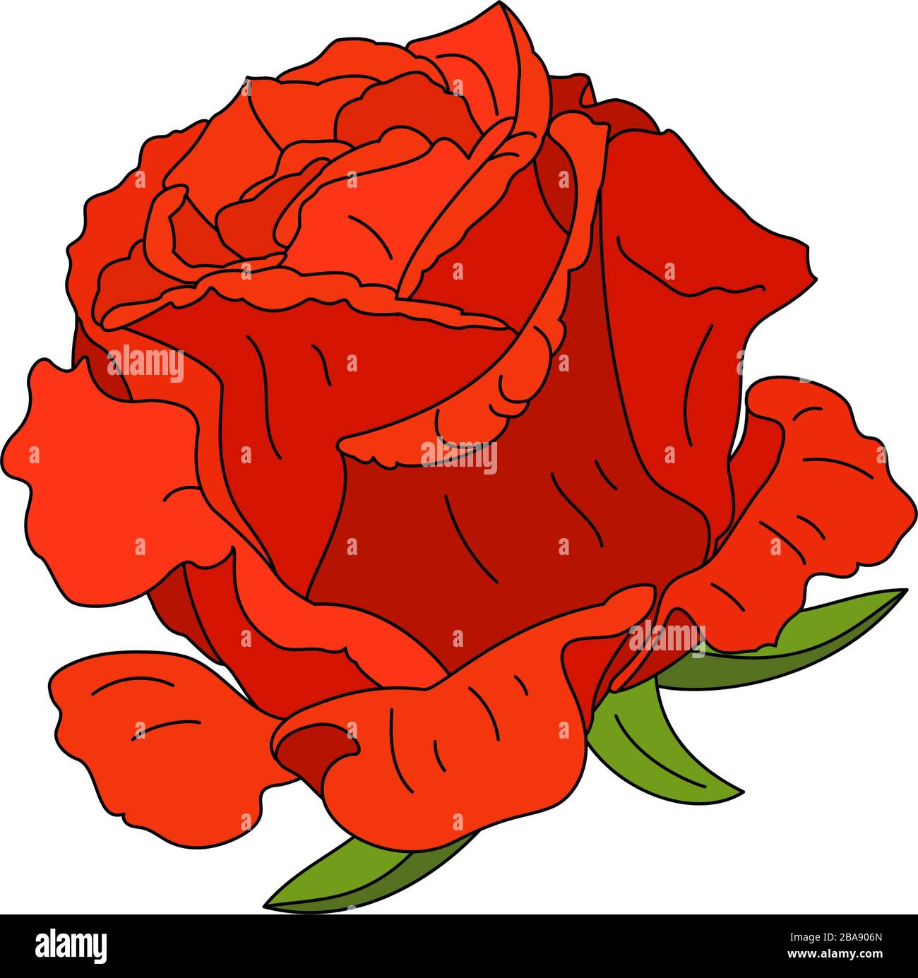 vector rose flower clip art on white isolated background Stock Vector ...