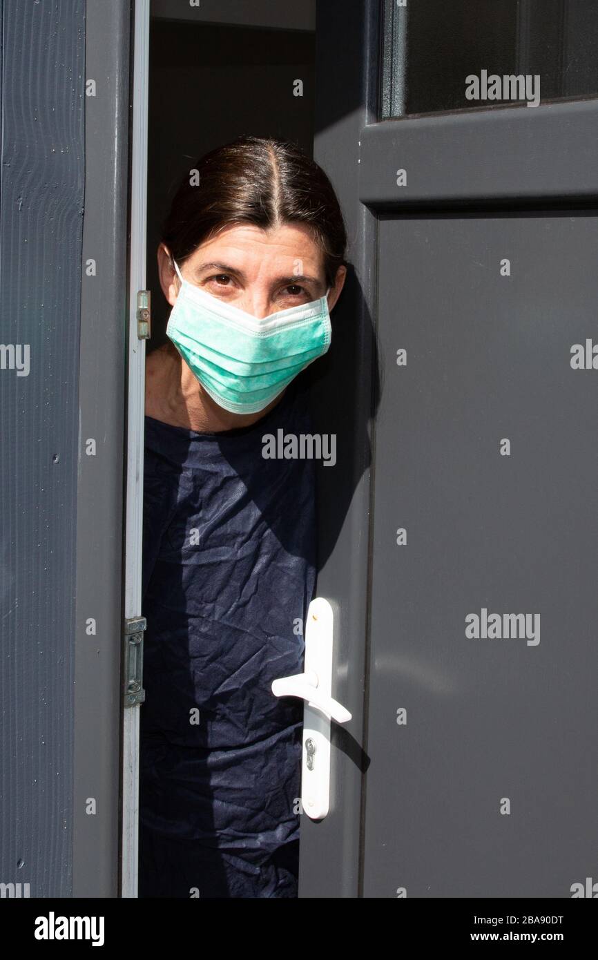 Coronavirus surgical mask doctor wearing face protective mask against ...