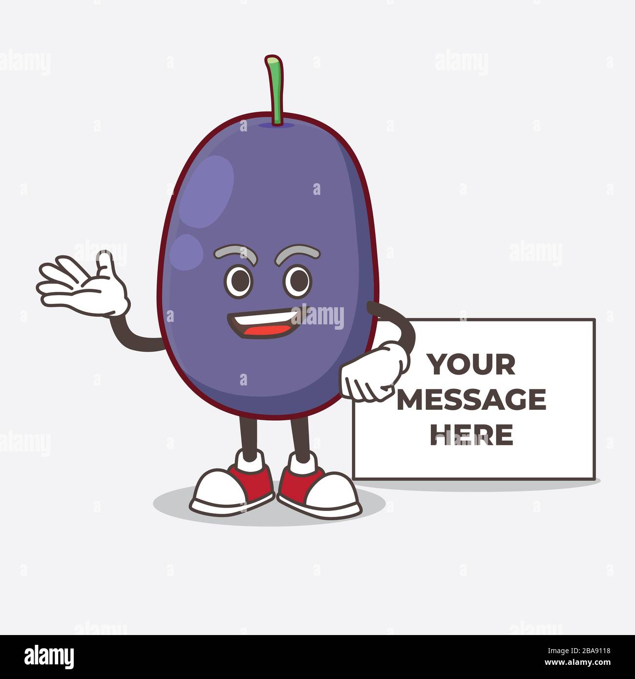 A picture of Java Plum cartoon mascot character with whiteboard Stock ...