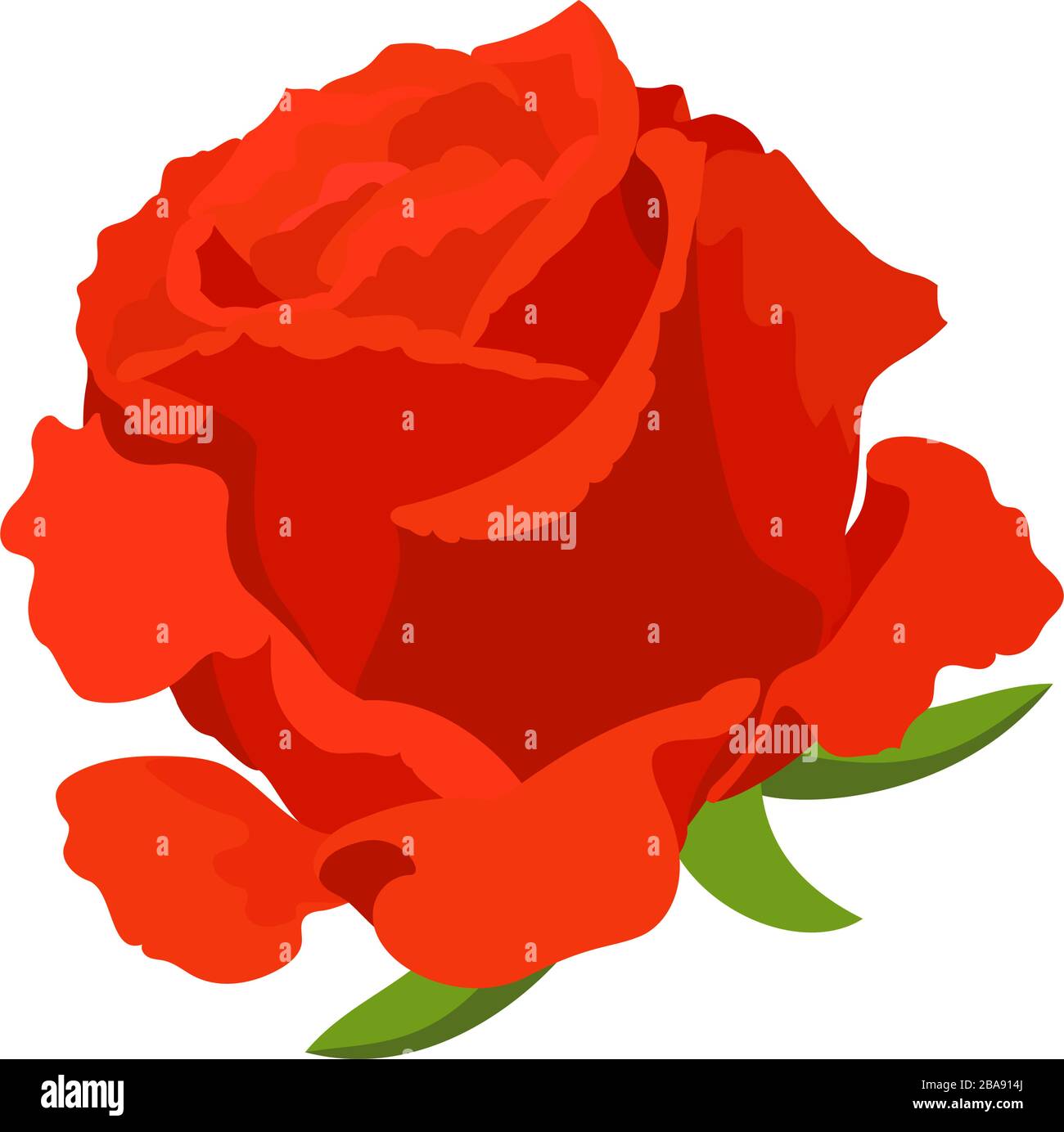vector rose flower clip art on white isolated background Stock Vector ...