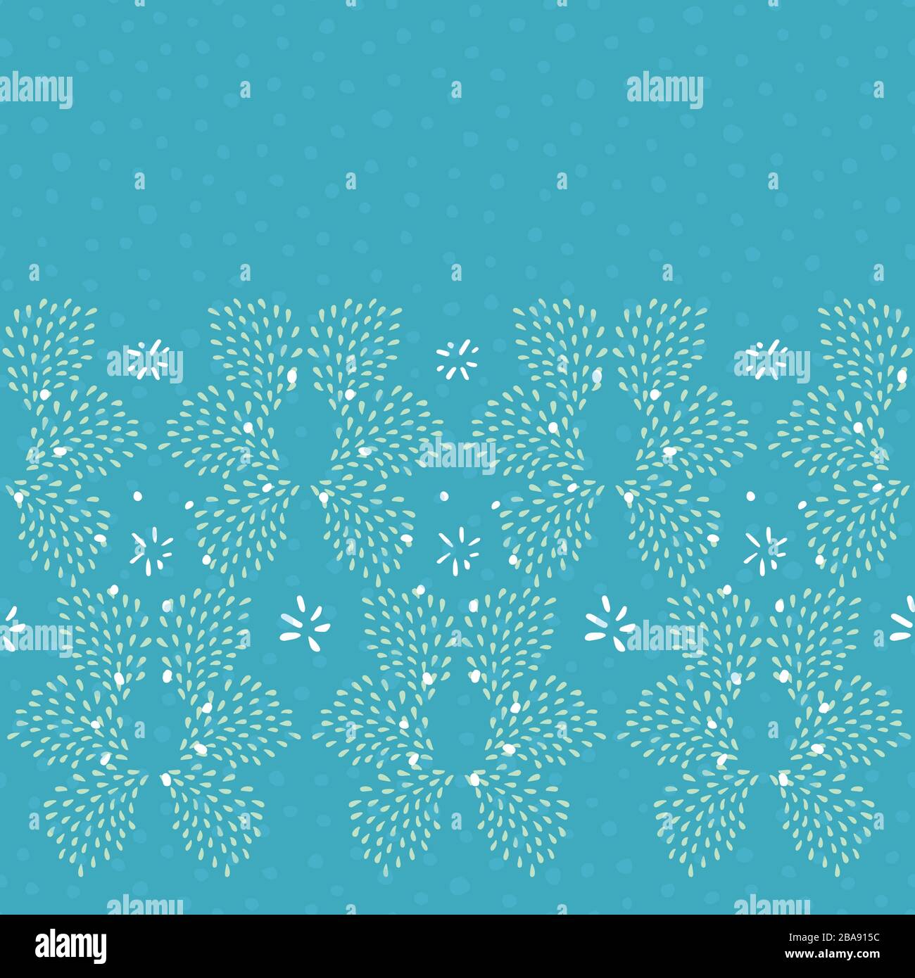 Doodle seamless abstract hand drawn drop border in floral shape with ...