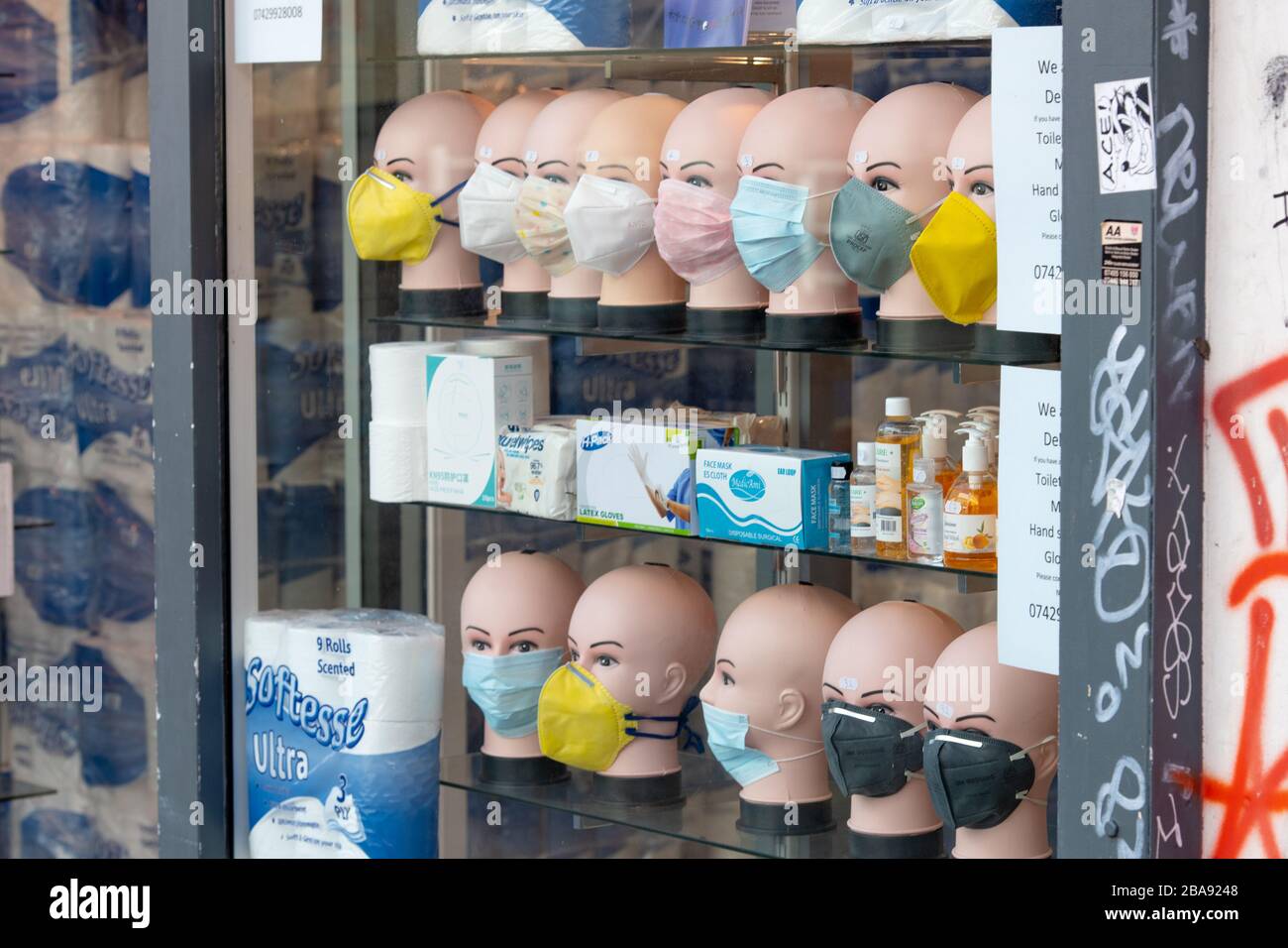 Pop up Shop in brighton selling face masks and toilet Roll Stock Photo ...