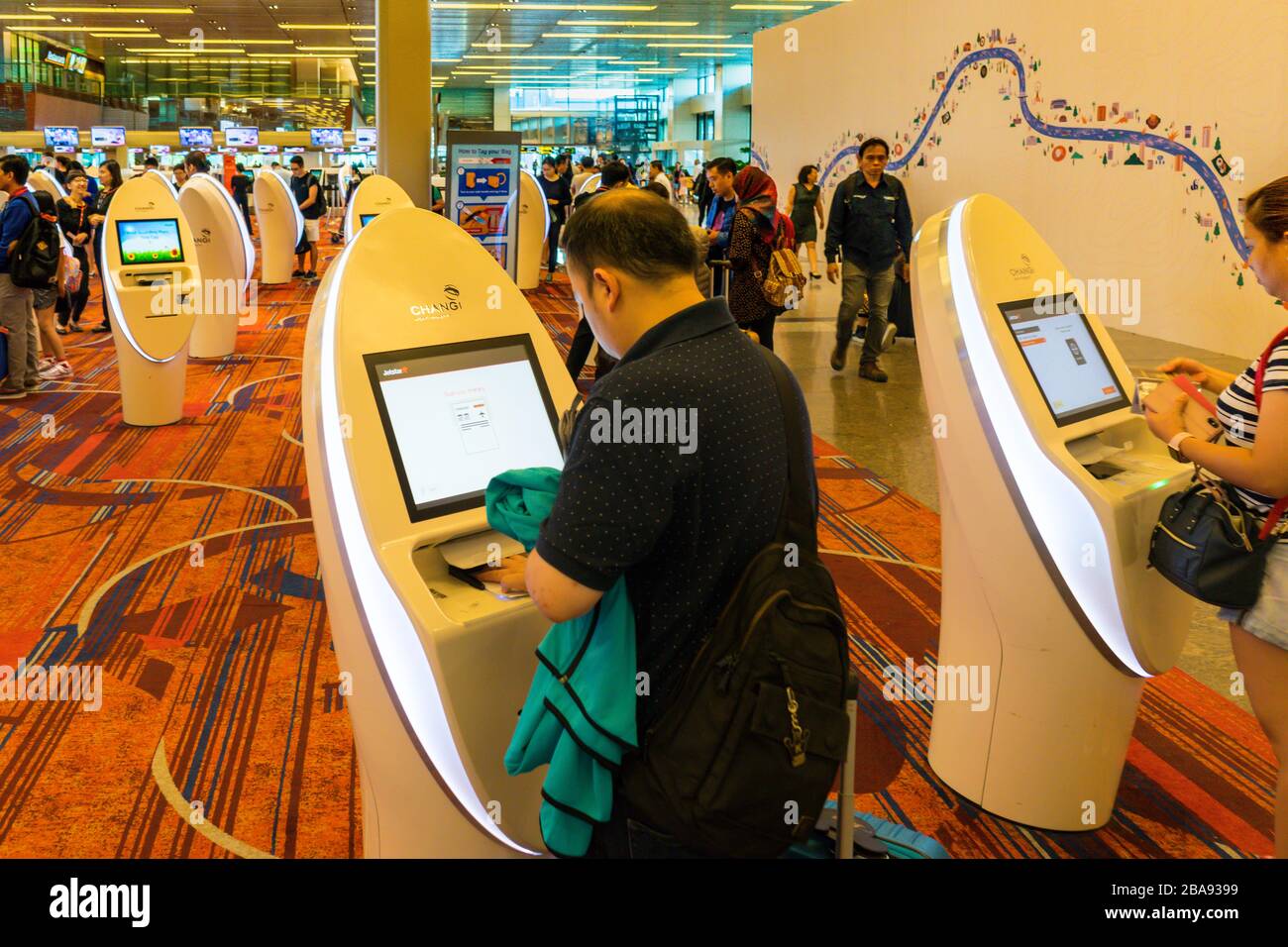 CHANGI / SINGAPORE, 2 MAY 2018 - AUTO CHECK IN MACHINES IN CHANGI ...