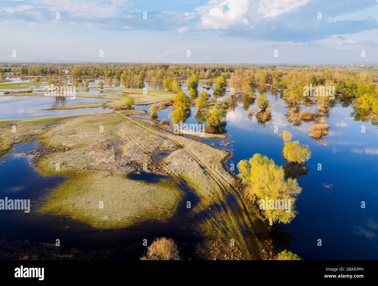 Spring overflow landscape Stock Photo - Alamy