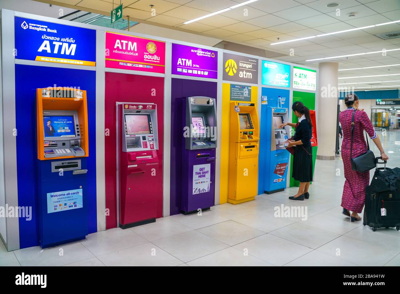 BANGKOK, THAILAND - July 12, 2019: Tourist people using Automated ...