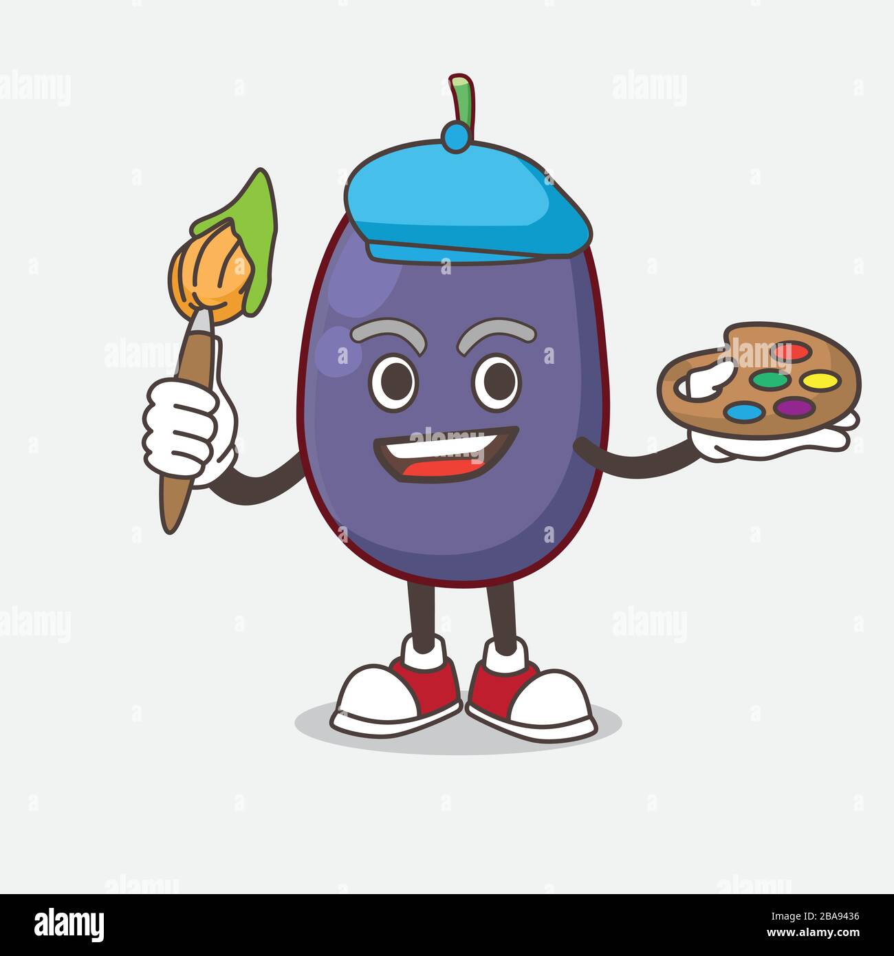 Purple Java Plum Mascot Character Vector Illustration Stock Vector ...