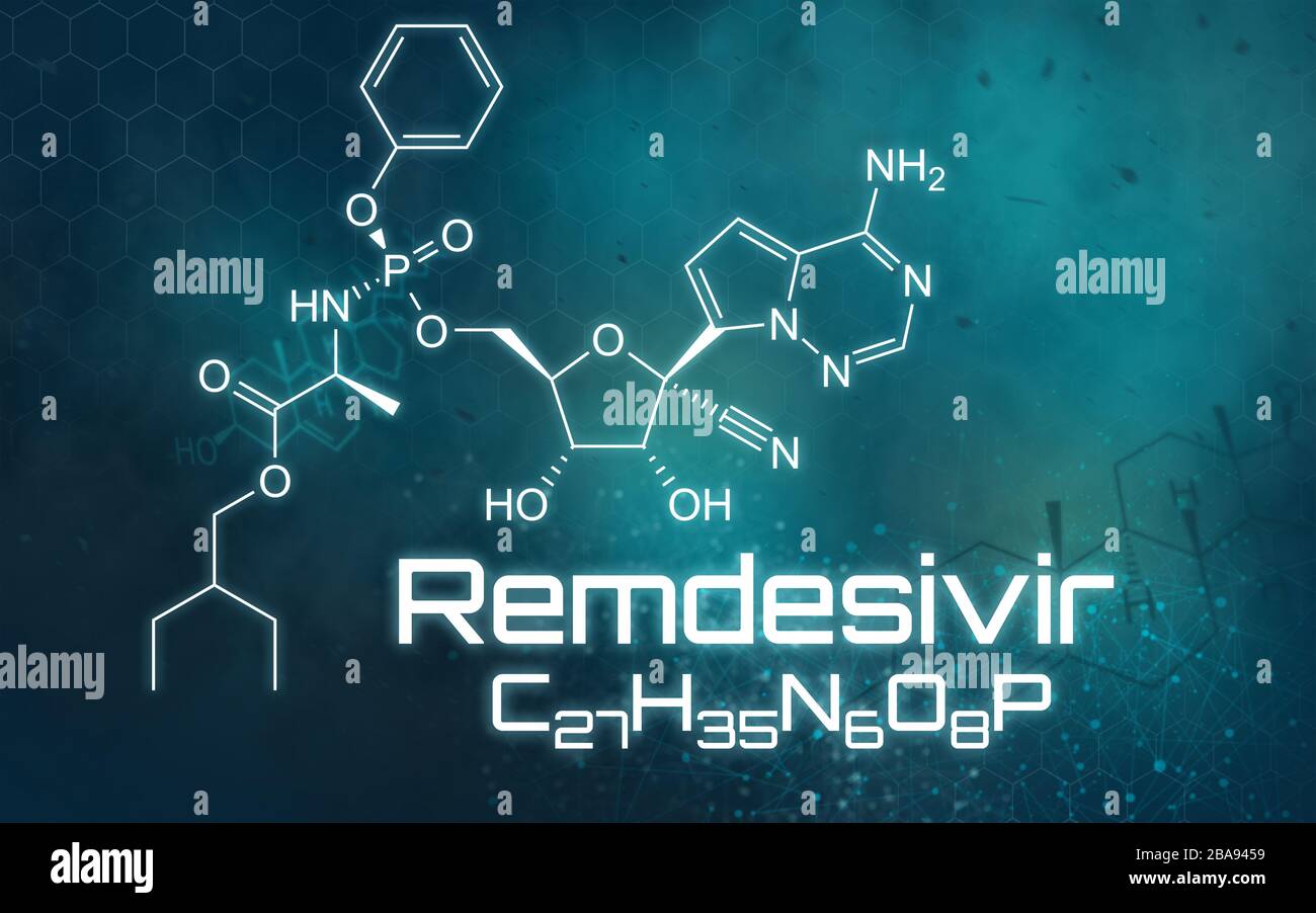 Chemical formula of Remdesivir on a futuristic background Stock Photo ...