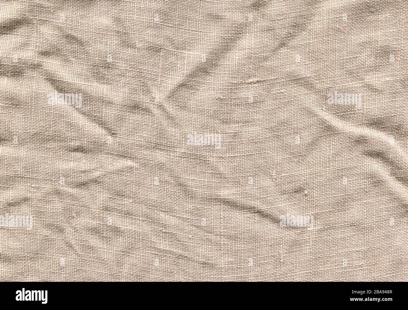 Burlap grunge texture background. Light brown fabric. Light natural linen texture. Brown canvas ...