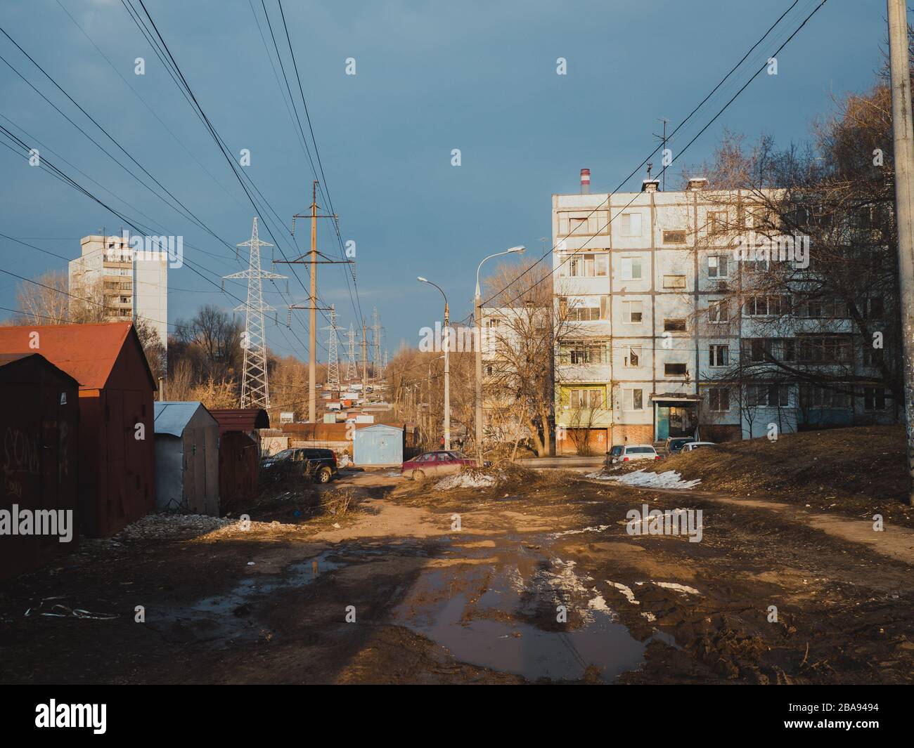 Fall winter city Stock Photo - Alamy