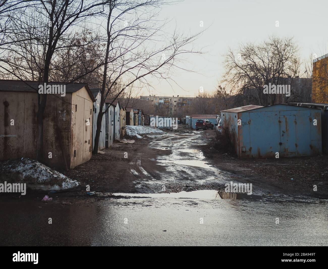 Fall winter city Stock Photo - Alamy