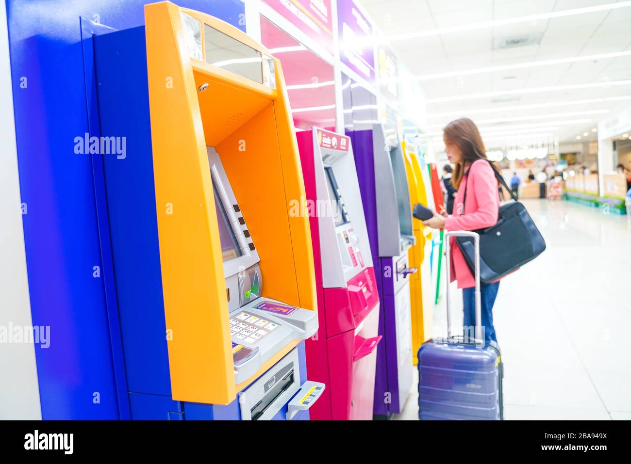 BANGKOK, THAILAND - July 12, 2019: Tourist people using Automated ...