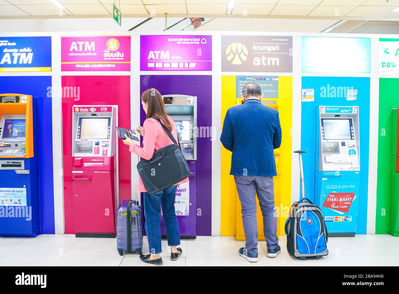 BANGKOK, THAILAND - July 12, 2019: Tourist people using Automated ...