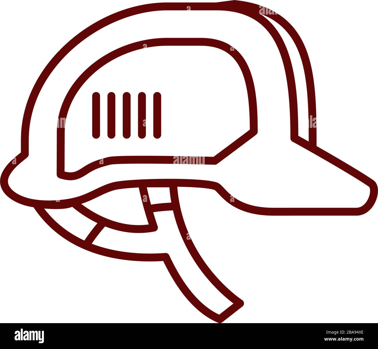 security cap icon over white background, line style, vector ...