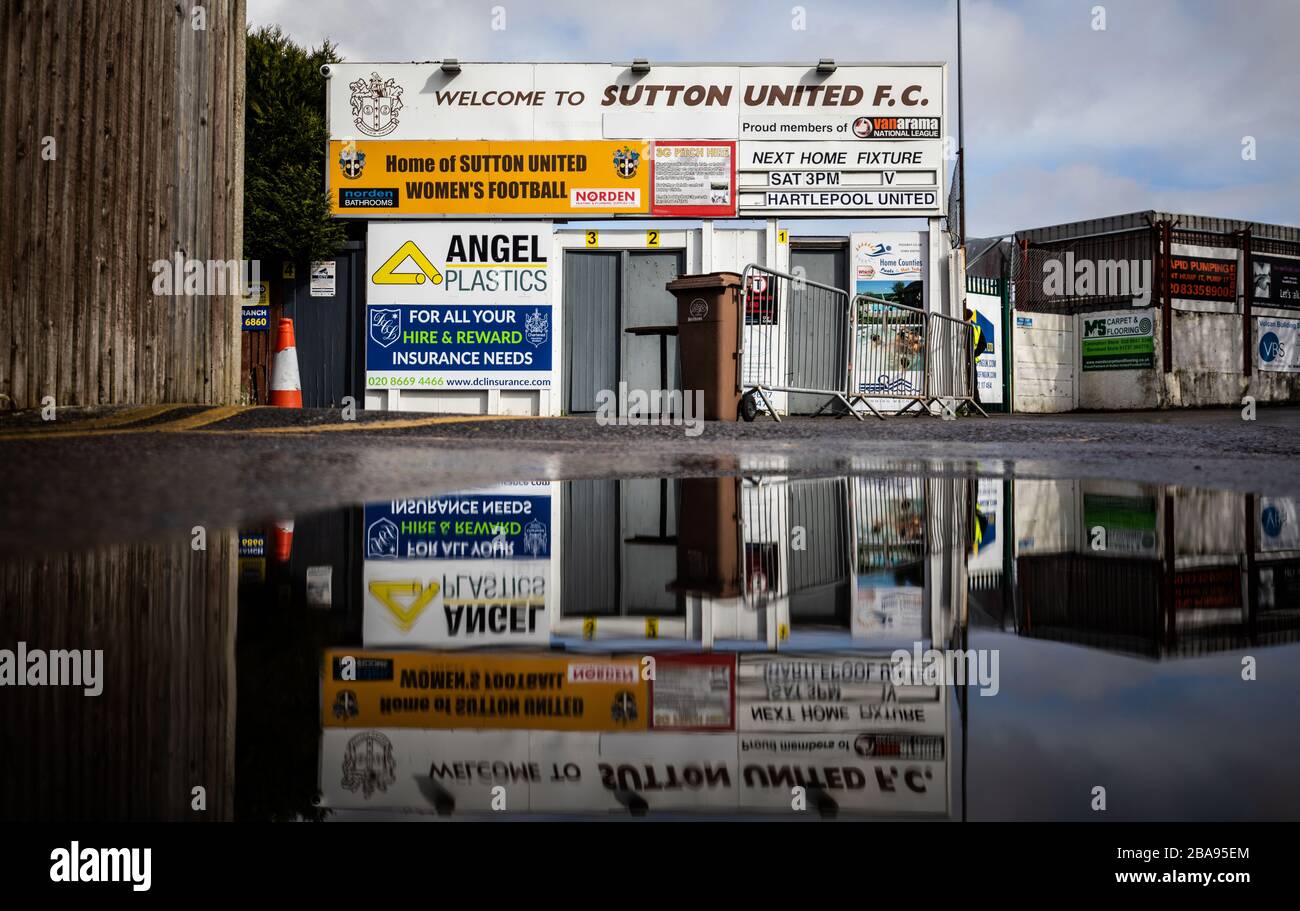 A general view of Sutton United ground before the game Stock Photo - Alamy