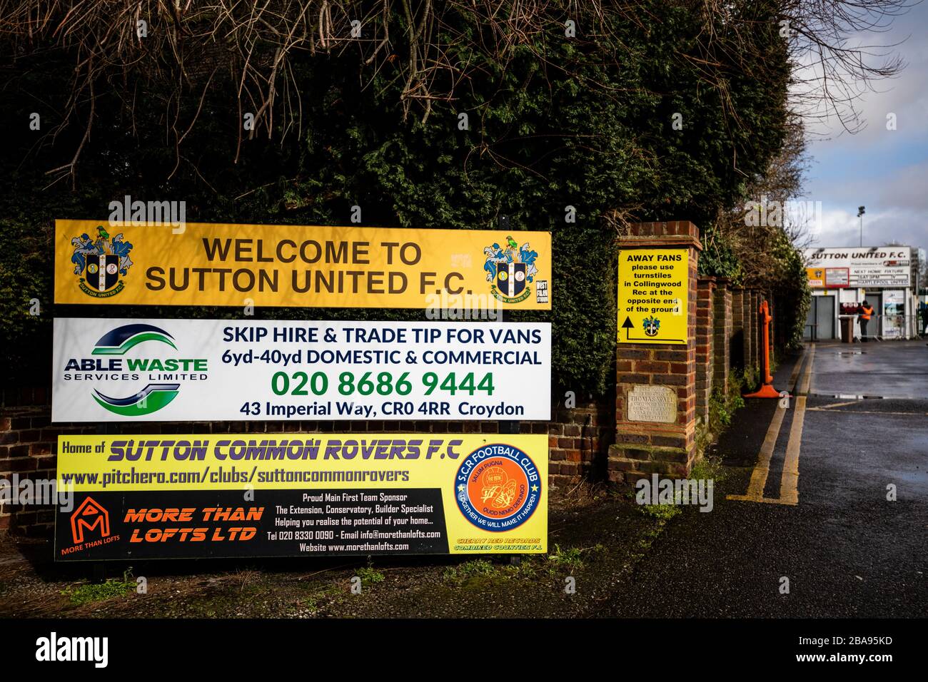 A general view of Sutton United ground before the game Stock Photo - Alamy