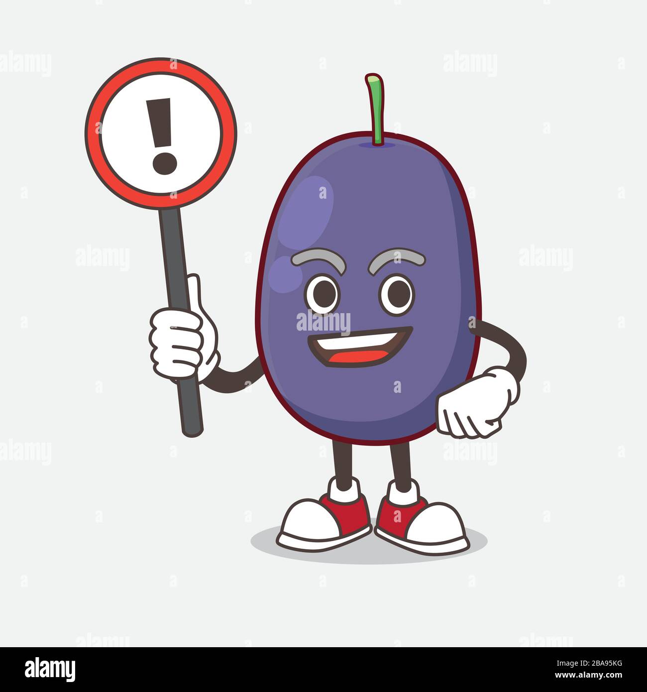 Purple Java Plum Mascot Character Vector Illustration Stock Vector ...