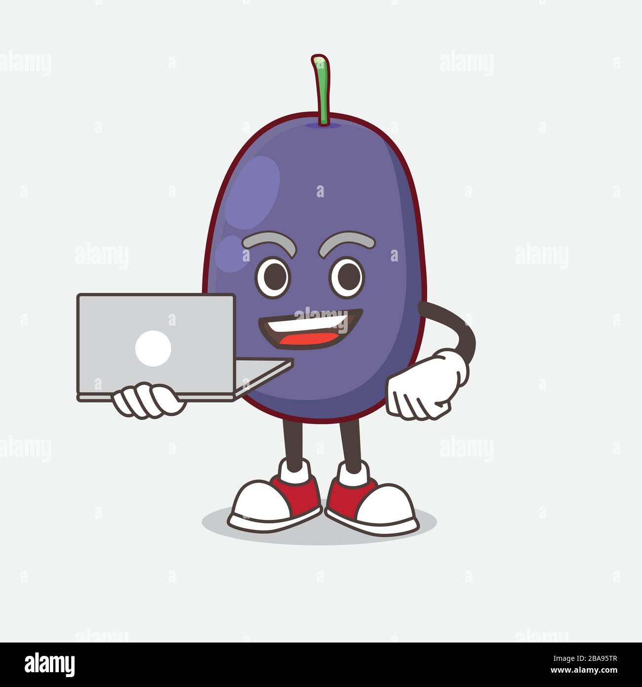 Purple Java Plum Mascot Character Vector Illustration Stock Vector ...