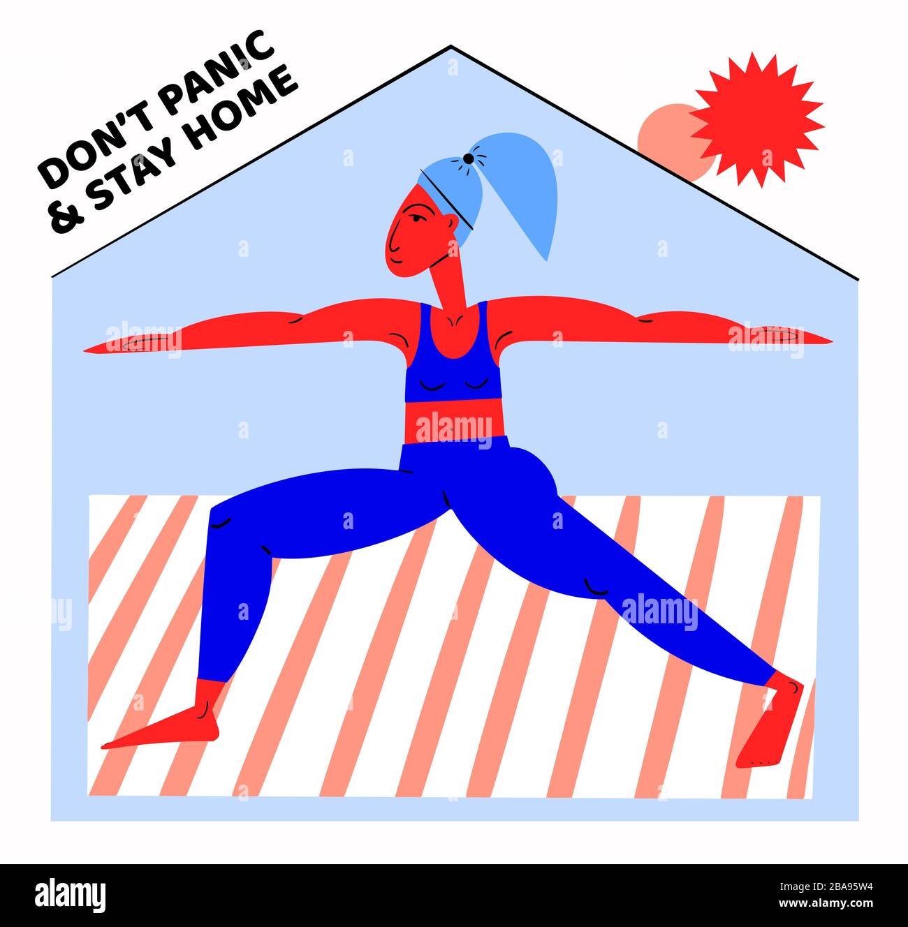 Pandemic isolation concept banner with quarantine. Vector illustration ...