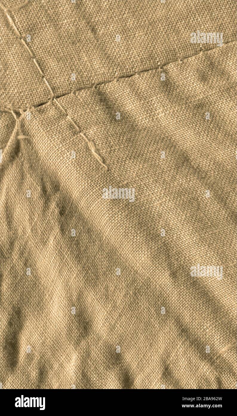 Burlap grunge texture background. Light brown fabric. Light natural linen texture. Brown canvas ...