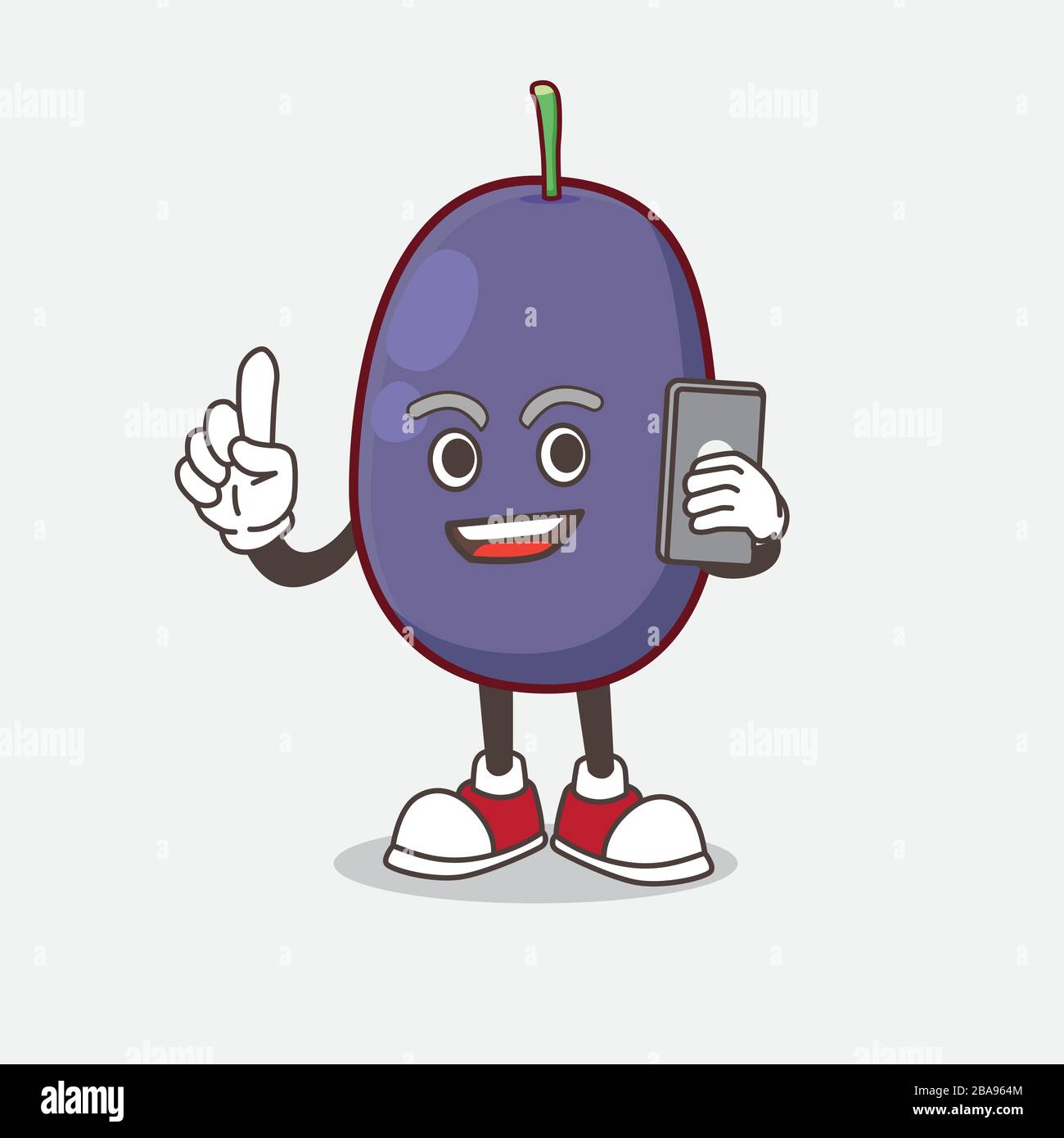 Purple Java Plum Mascot Character Vector Illustration Stock Vector ...