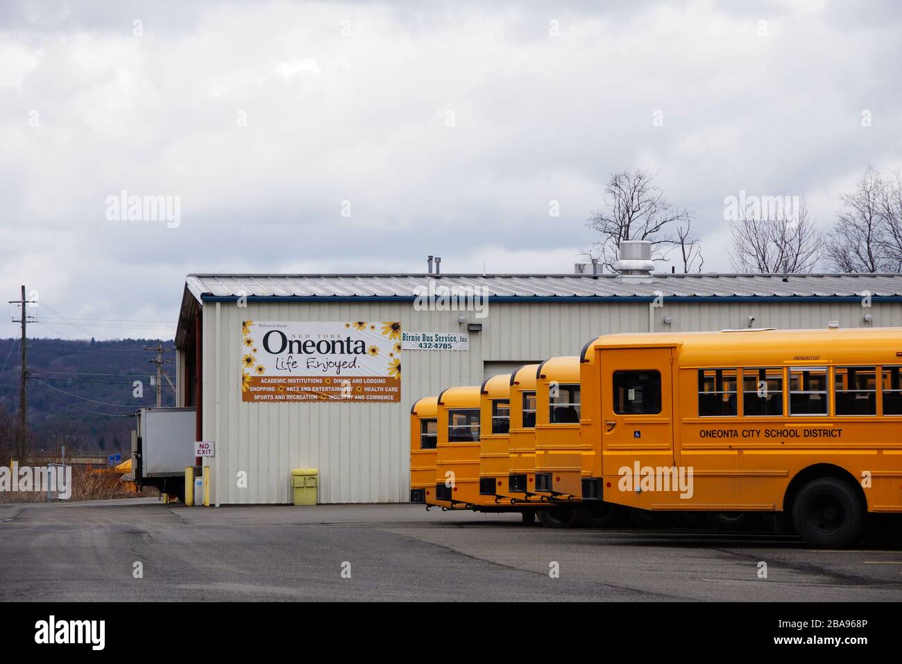 School bus depot hi-res stock photography and images - Alamy