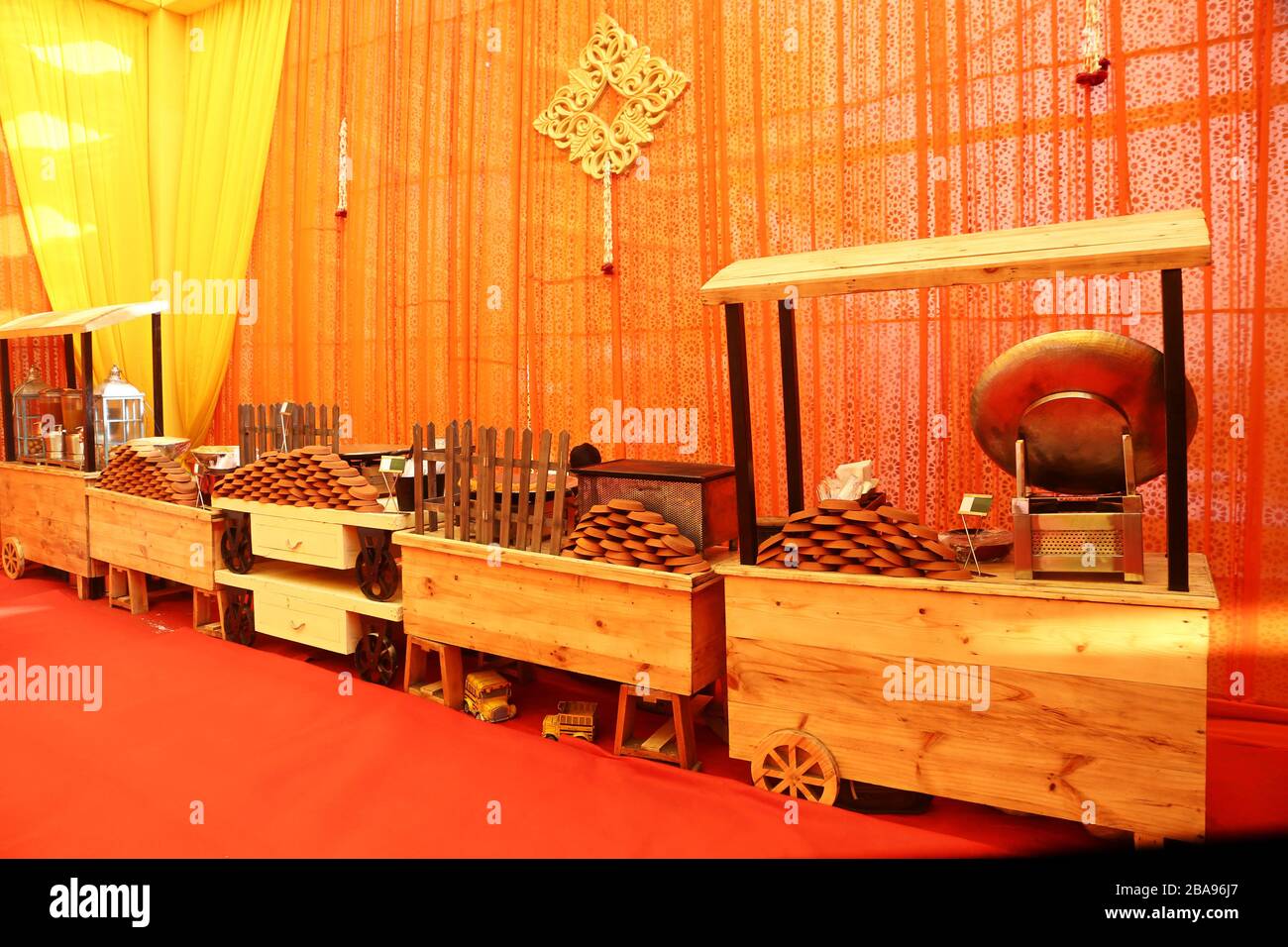 Lunch Buffet Party Preparation, Antique Setup Stock Photo - Alamy