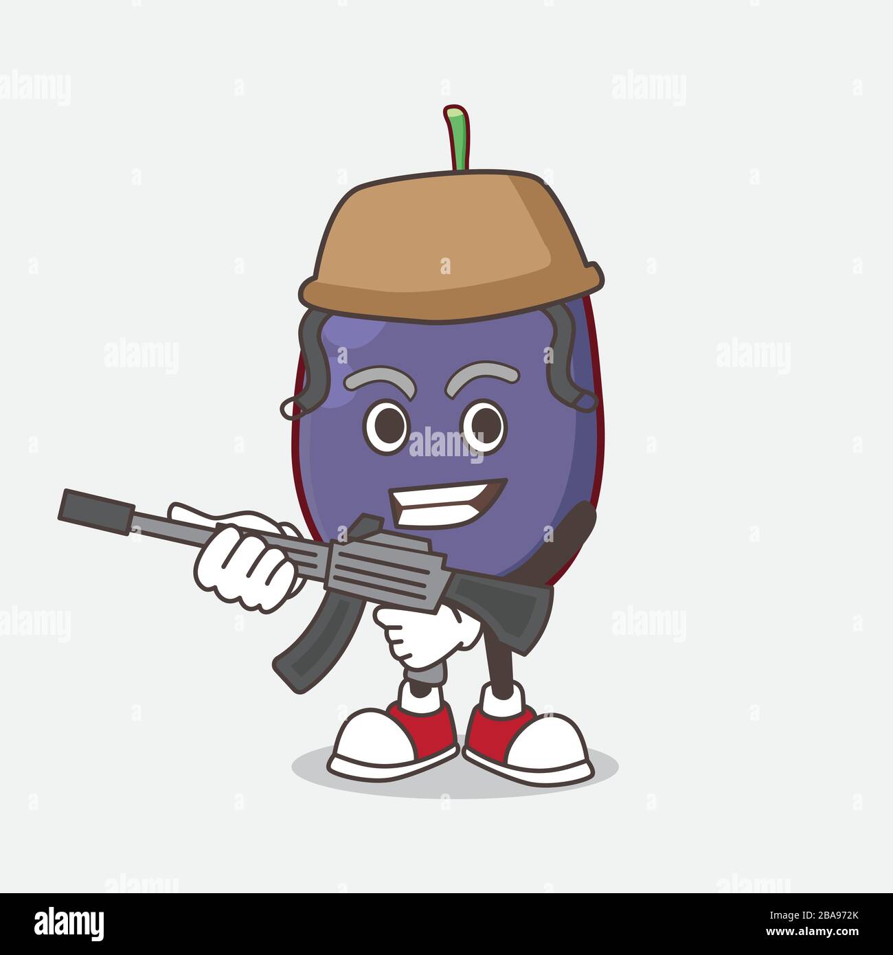 Purple Java Plum Mascot Character Vector Illustration Stock Vector ...