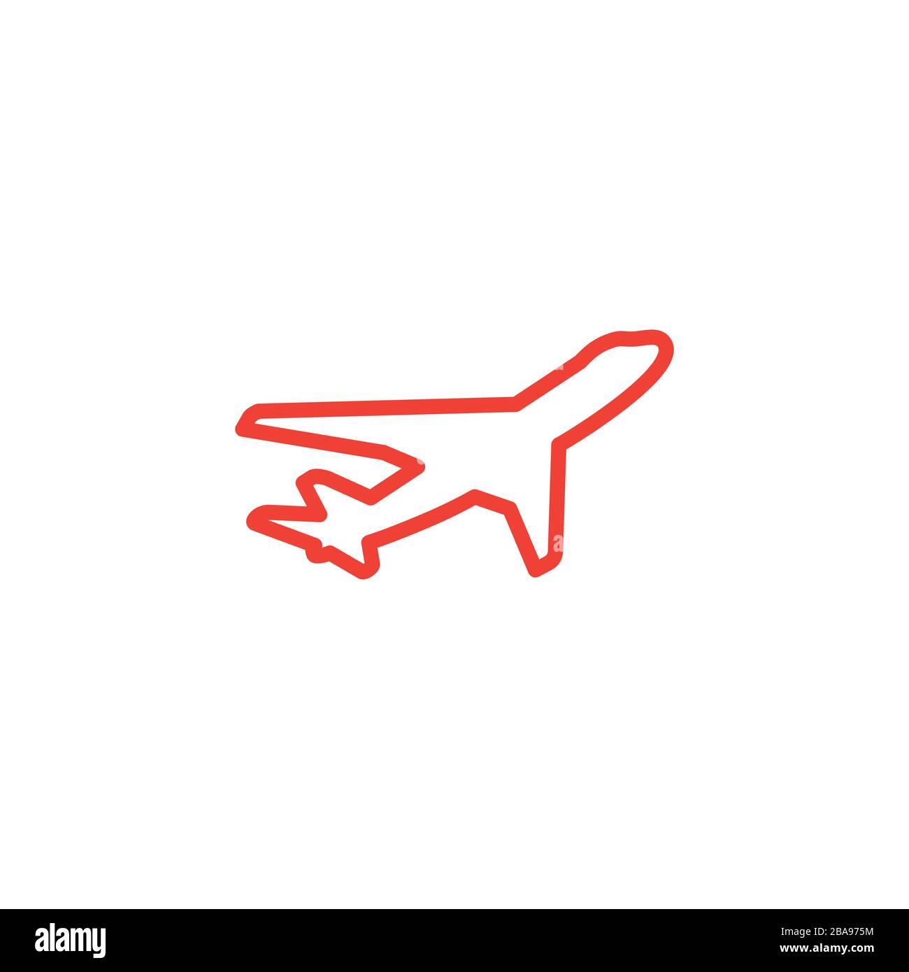 Airplane Line Icon On Black Background. Black Flat Style Vector ...