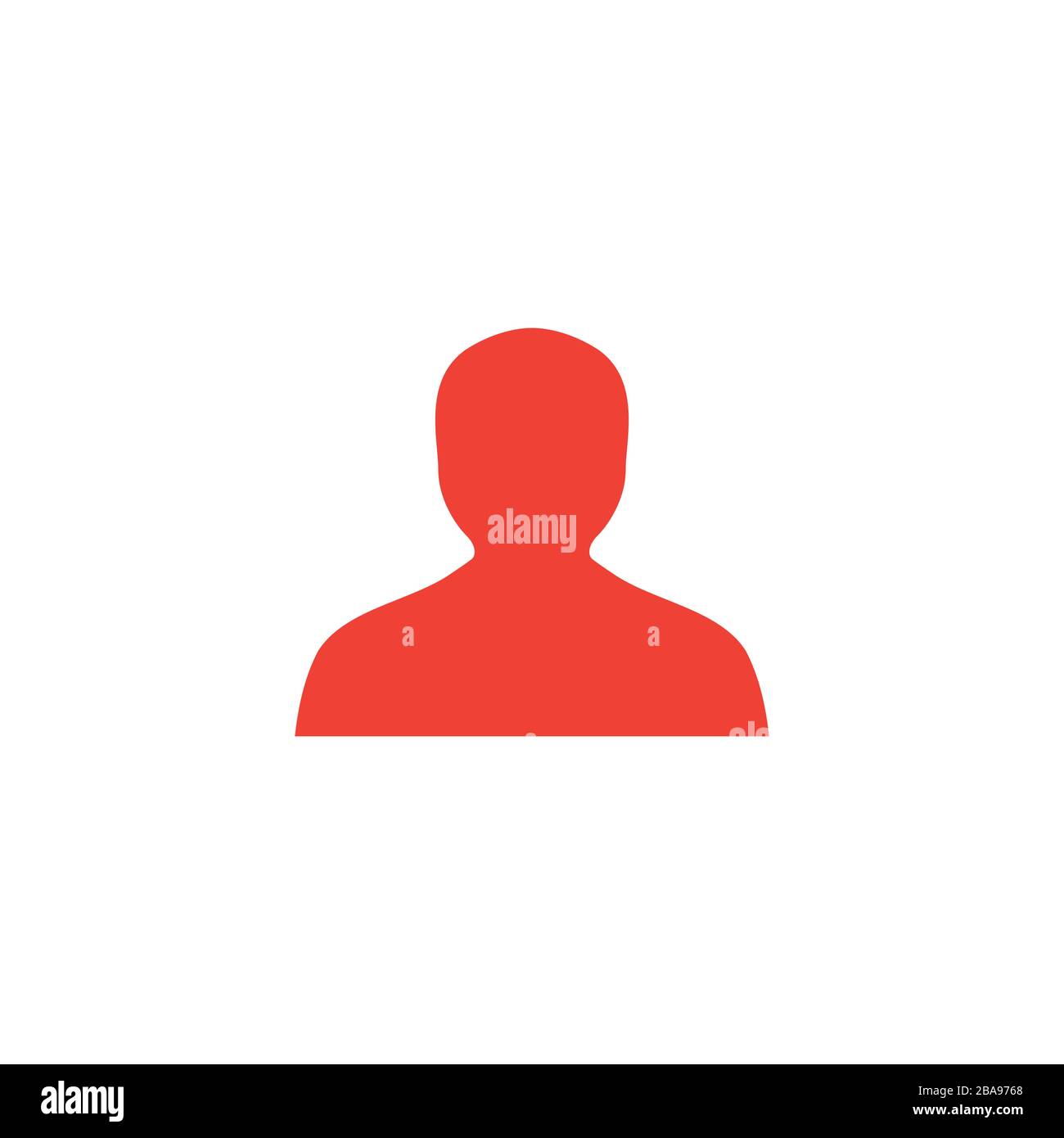 Avatar Red Icon On White Background. Red Flat Style Vector Illustration ...