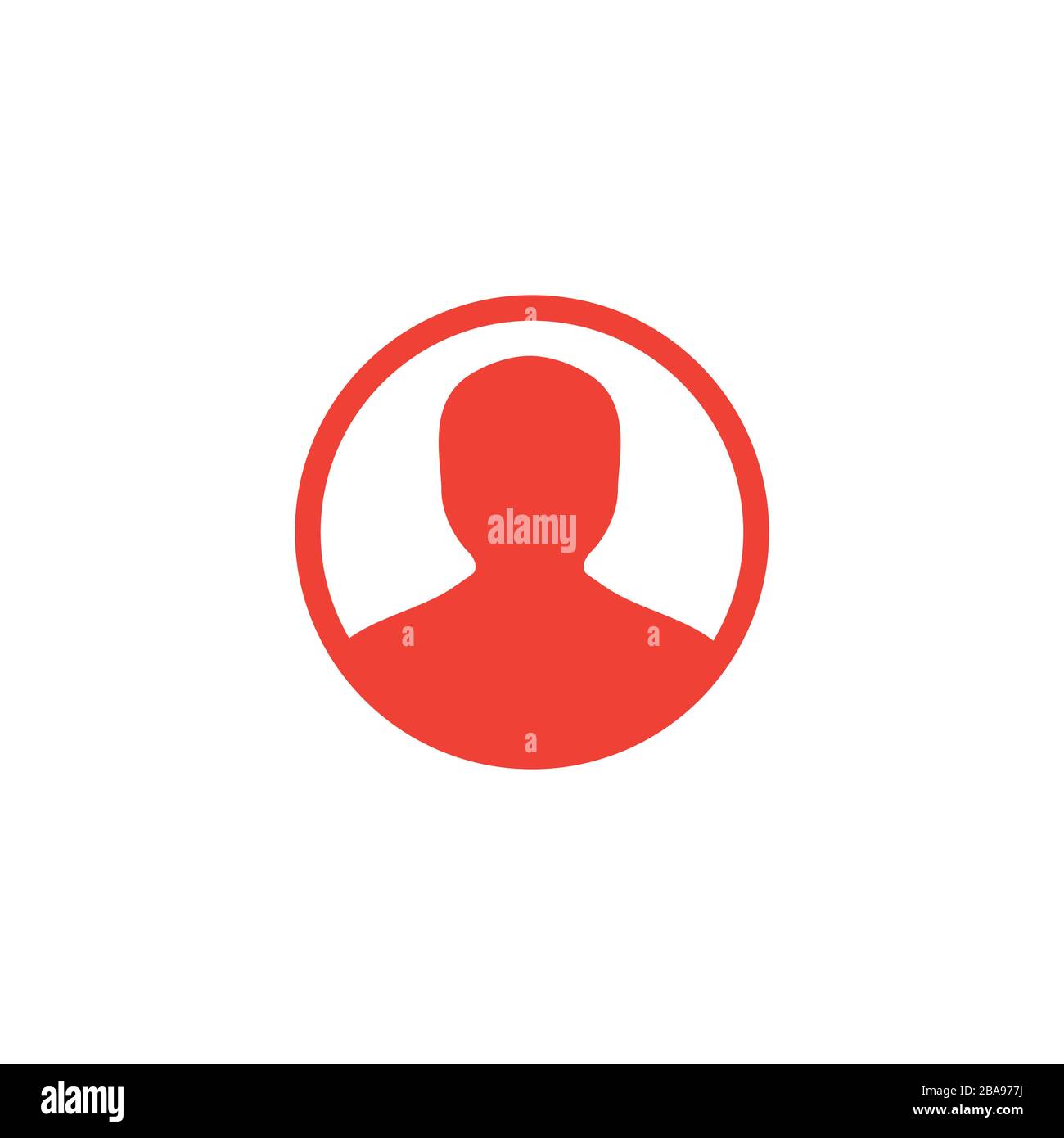 Avatar Red Icon On White Background. Red Flat Style Vector Illustration ...