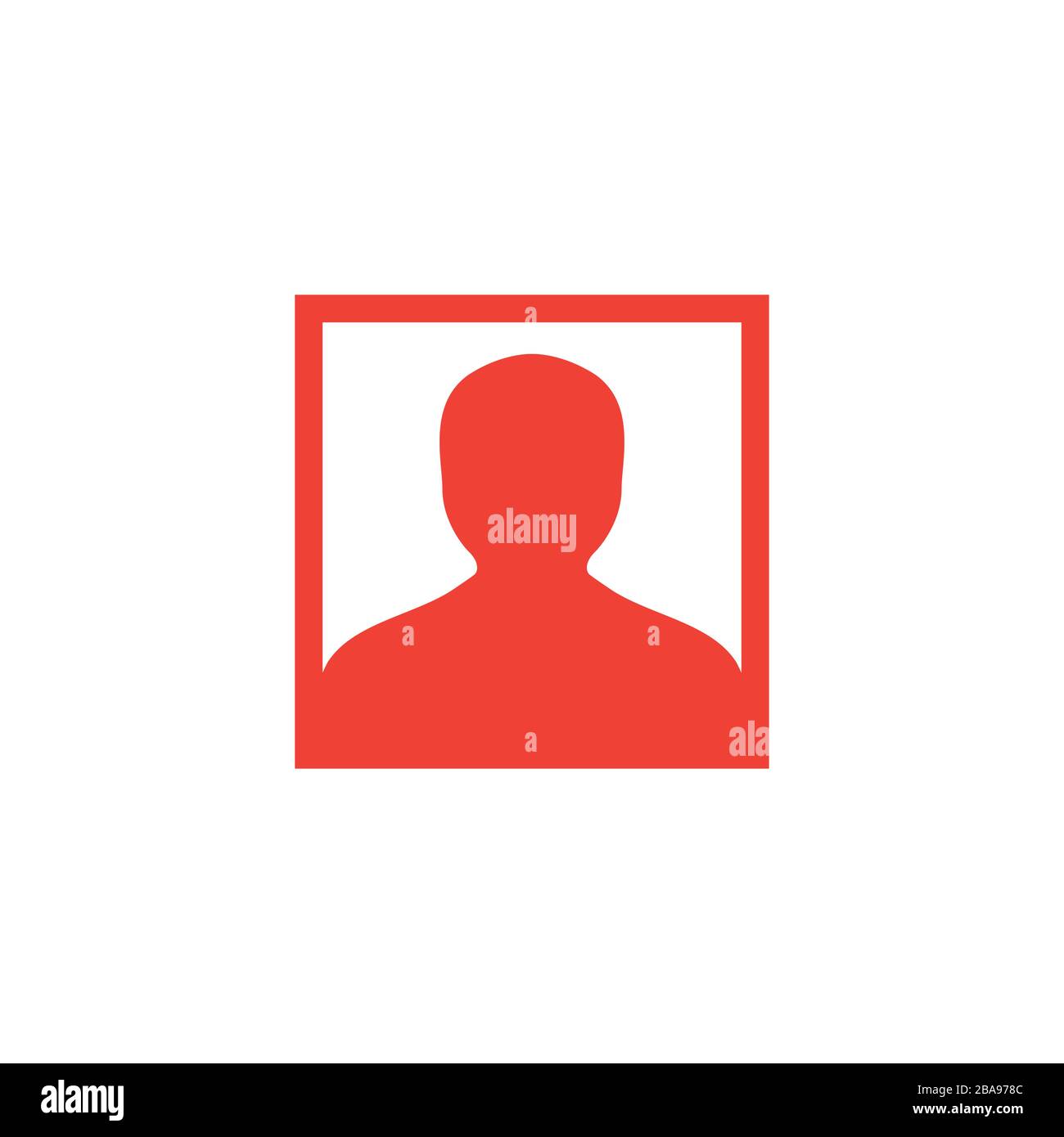 Avatar Red Icon On White Background. Red Flat Style Vector Illustration ...
