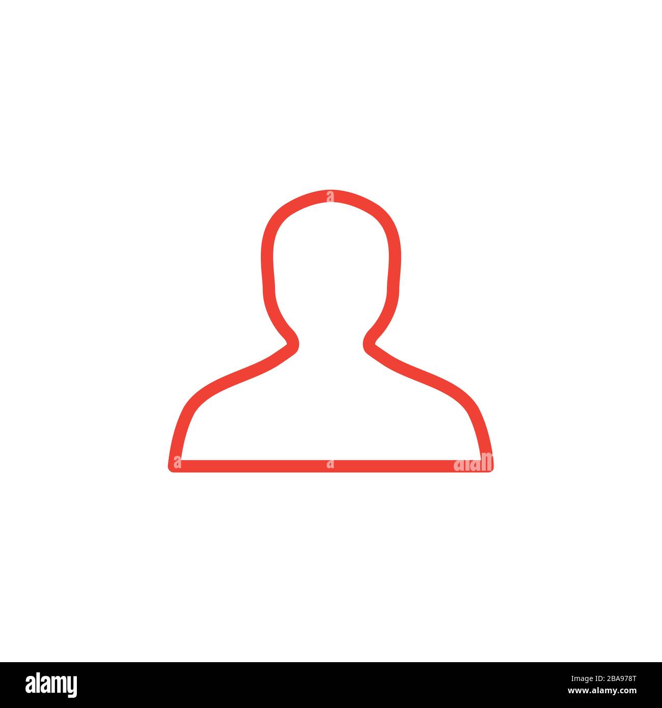Avatar Line Red Icon On White Background. Red Flat Style Vector ...