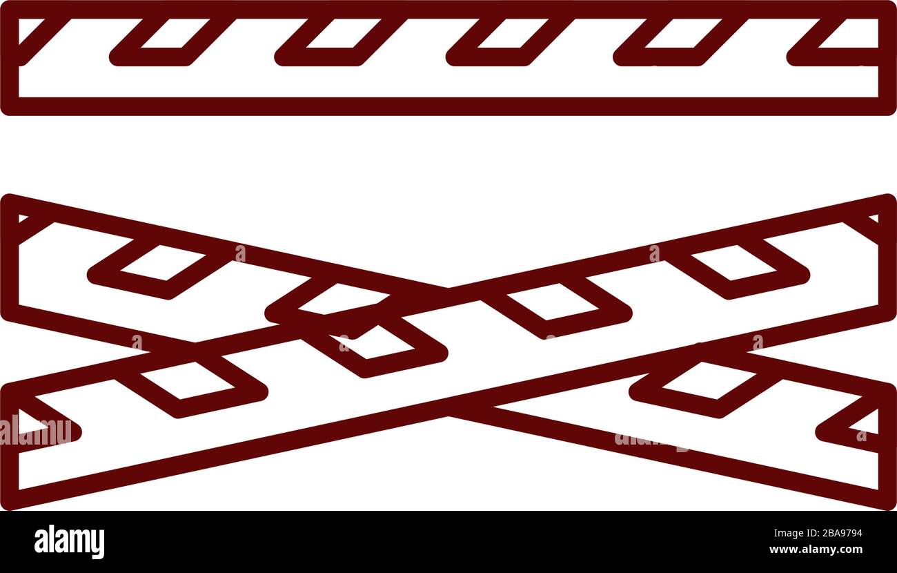 security tapes icon over white background, line style, vector ...