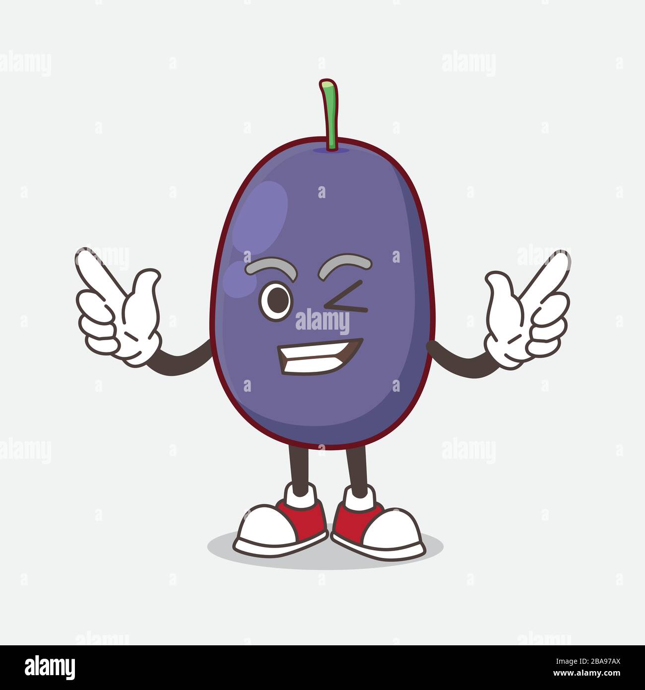 Purple Java Plum Mascot Character Vector Illustration Stock Vector ...