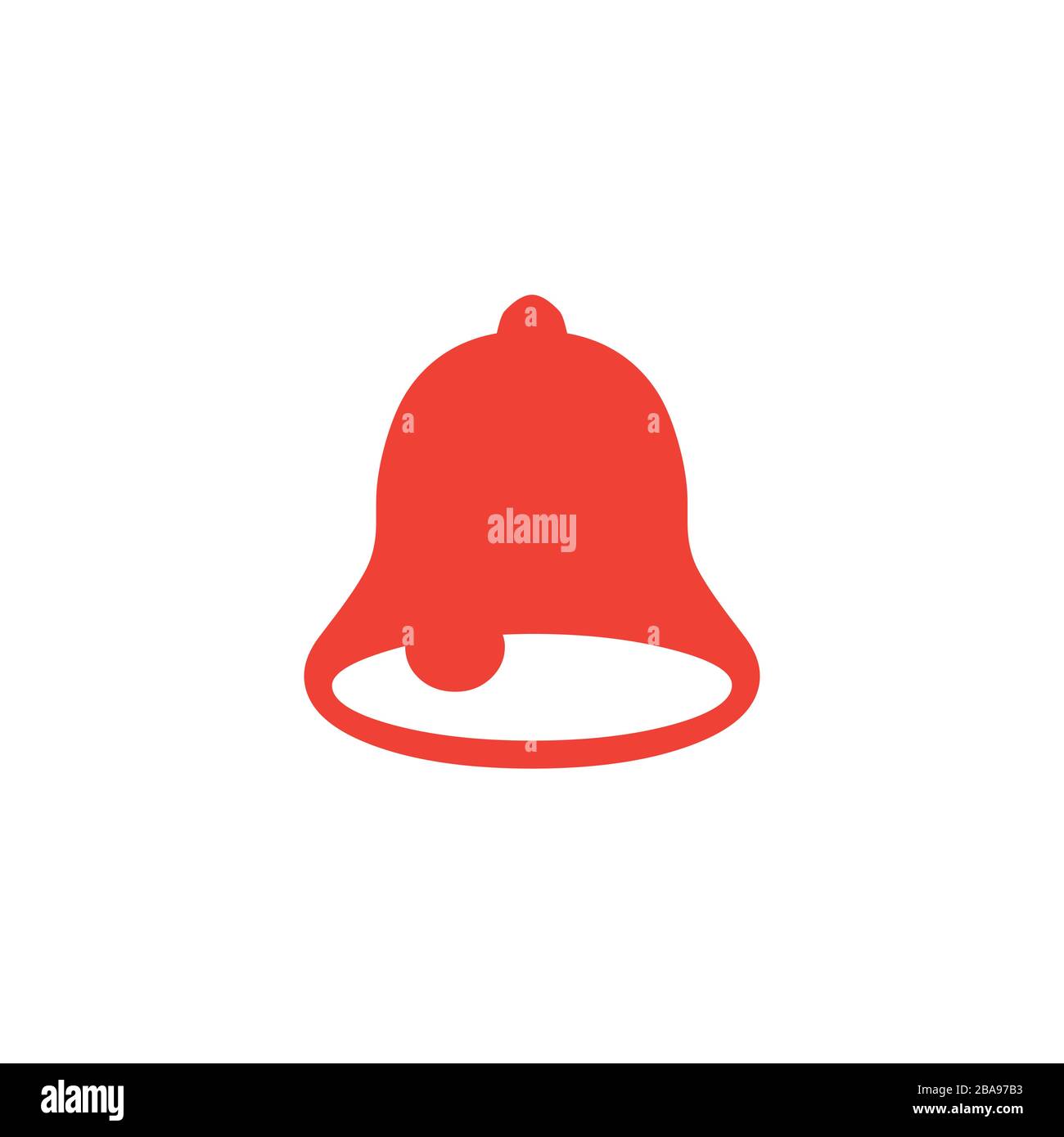 Bell Red Icon On White Background. Red Flat Style Vector Illustration ...
